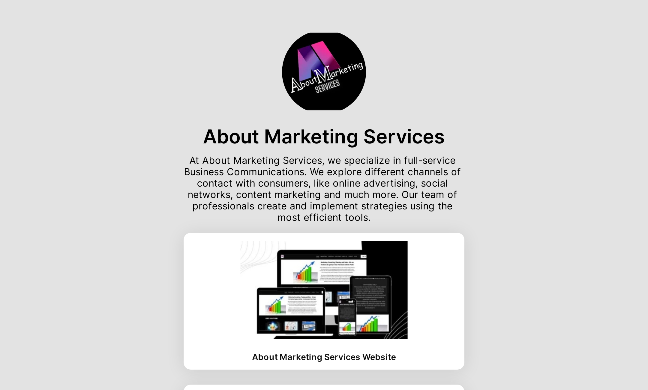 About Marketing Services' Flowpage