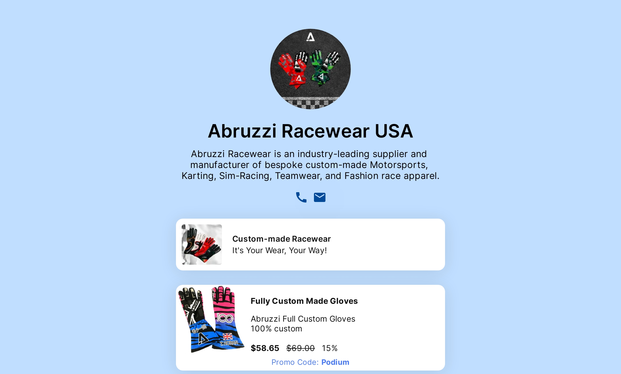 Abruzzi Racewear USA's Flowpage