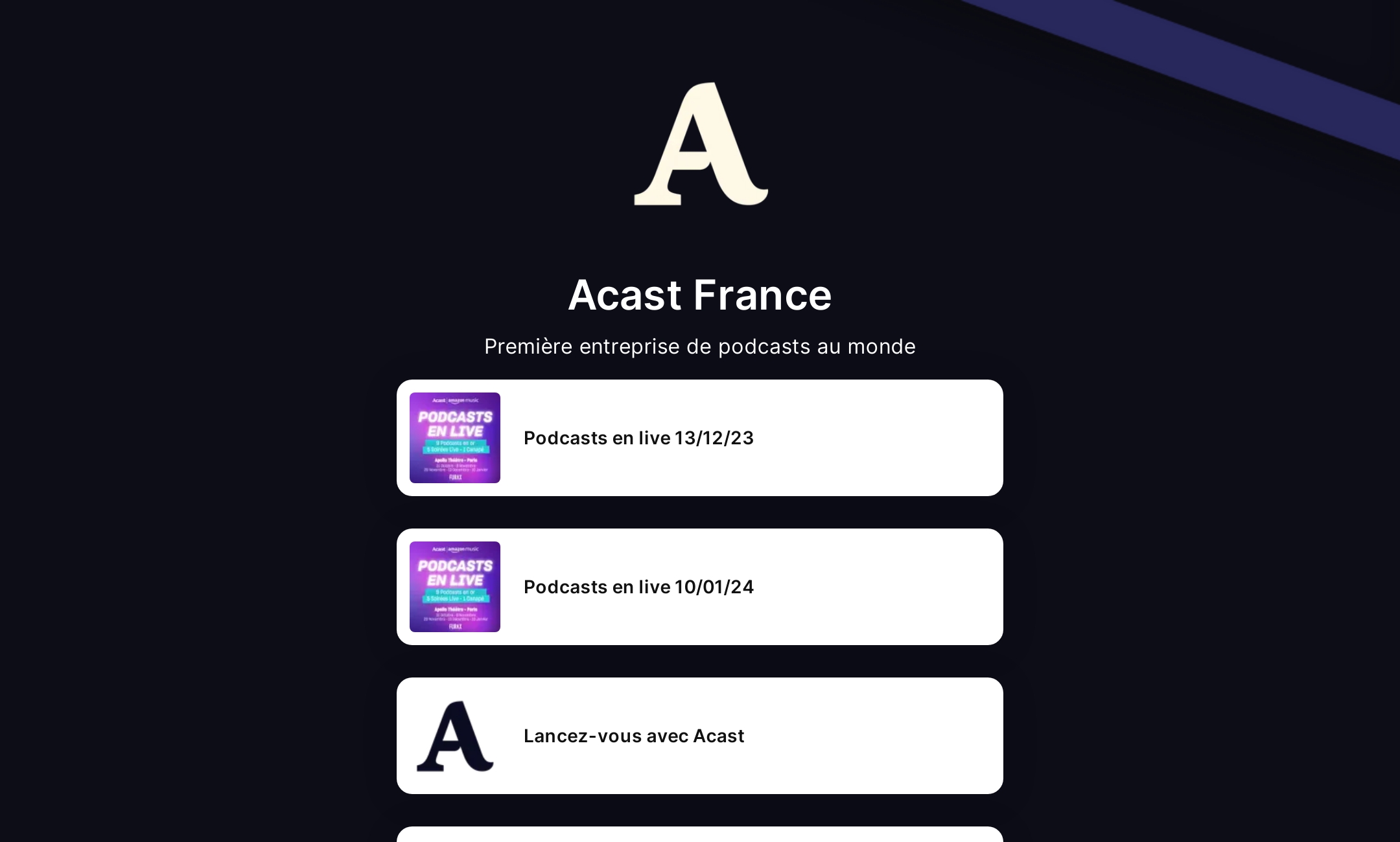 Acast France's Flowpage