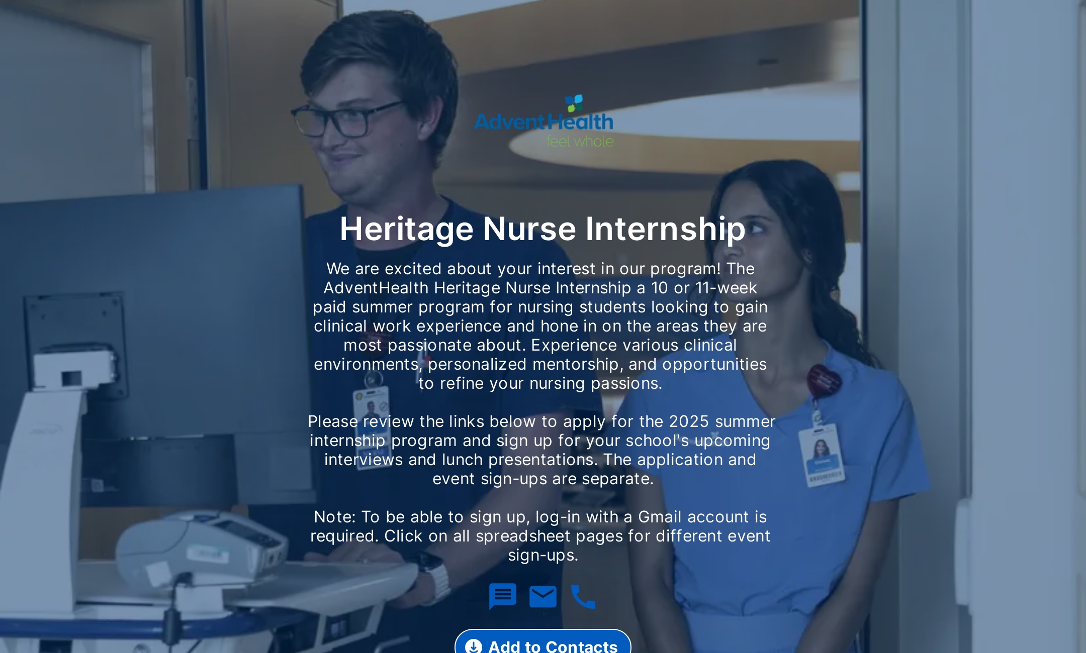 Heritage Nurse Internship's Flowpage