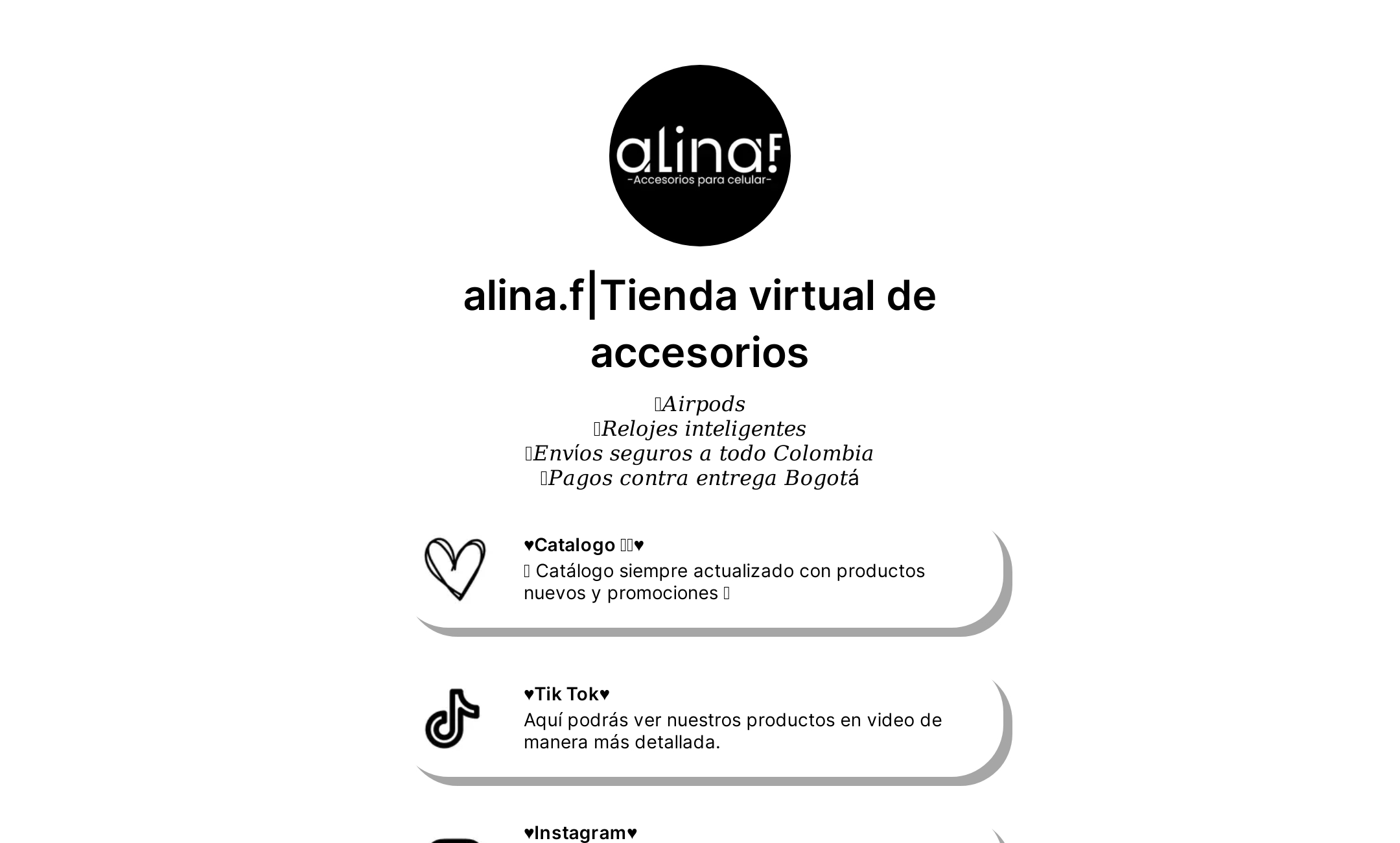 alina.f|Tienda virtual de accesorios' Flowpage