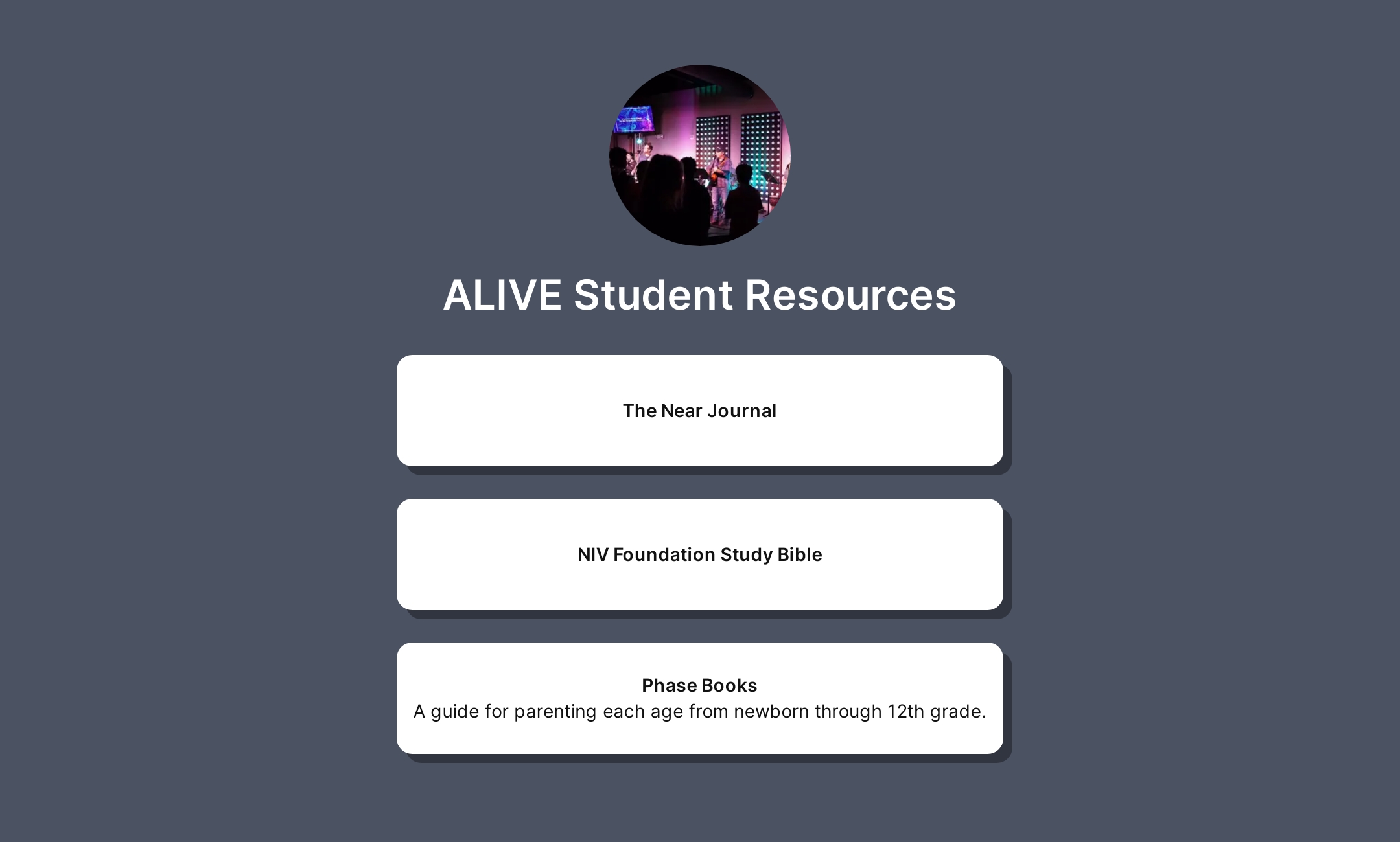 ALIVE Student Resources' Flowpage