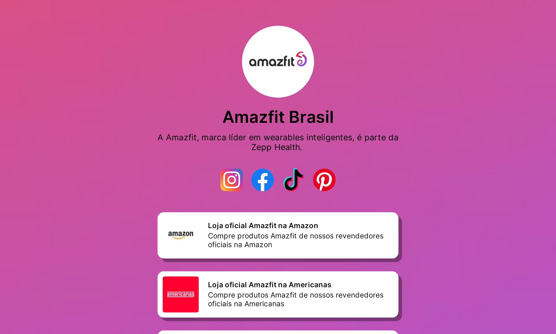 Amazfit Brasil's Flowpage