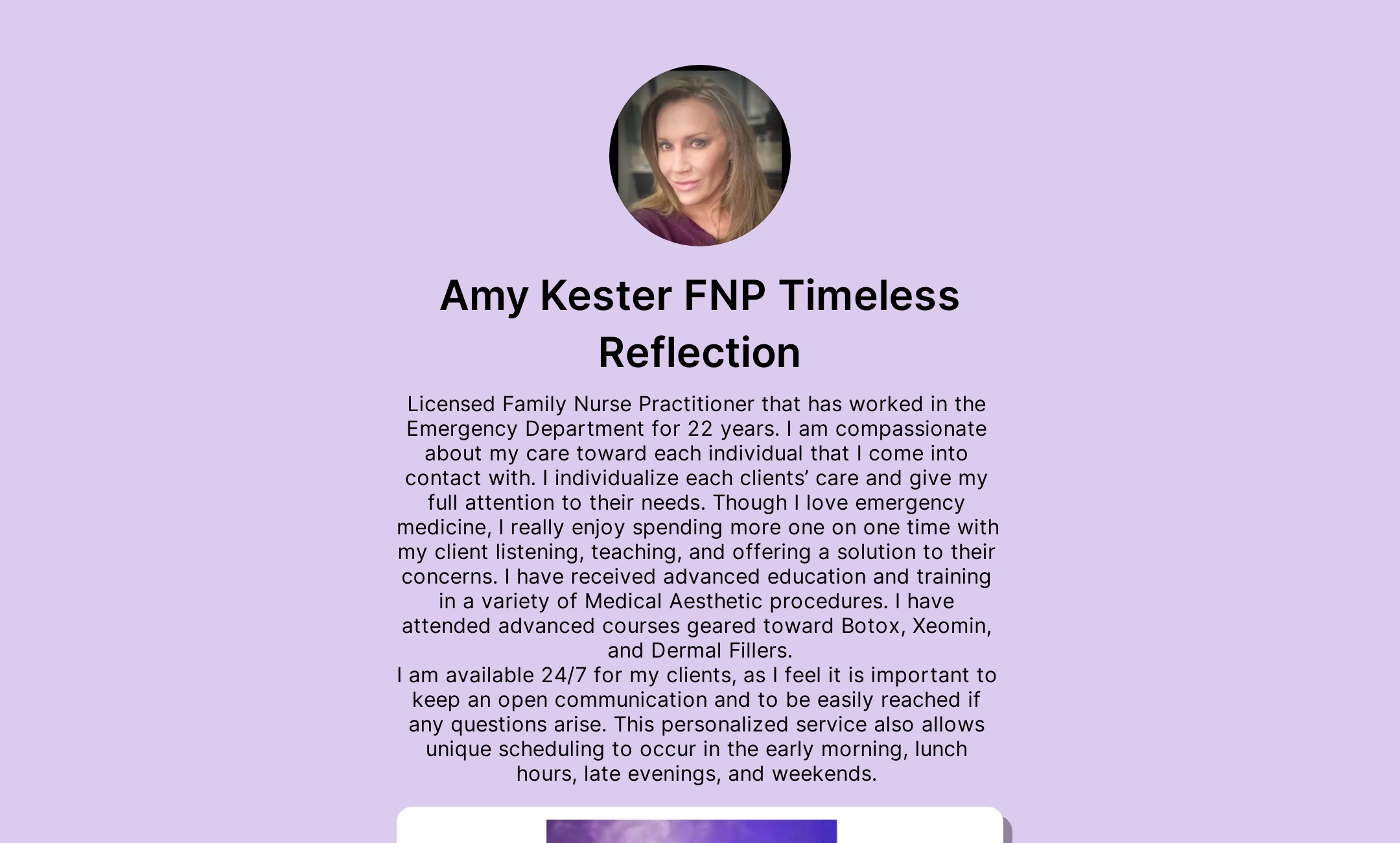 Amy Kester FNP Timeless Reflection's Flowpage
