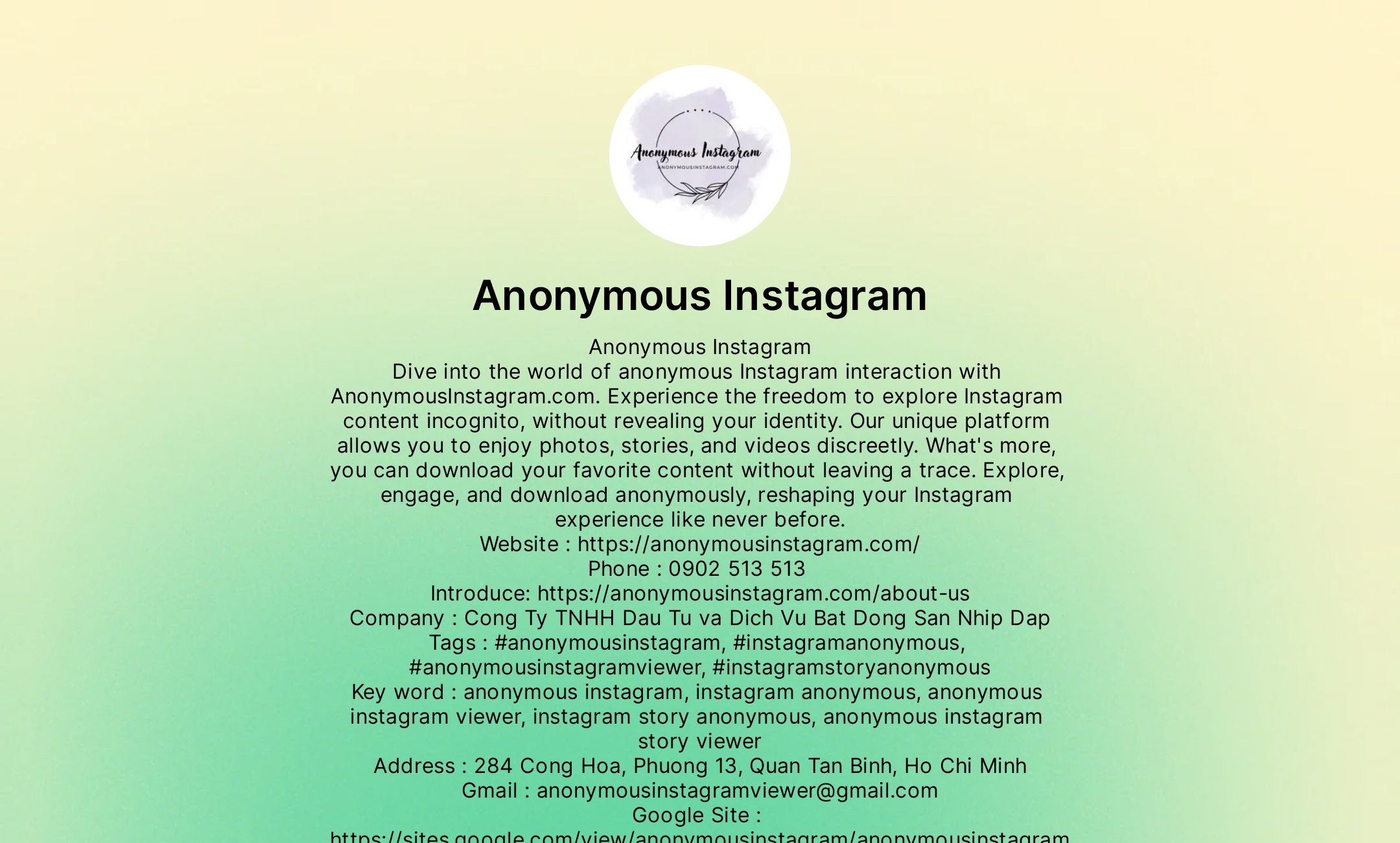 Anonymous Instagram's Flowpage