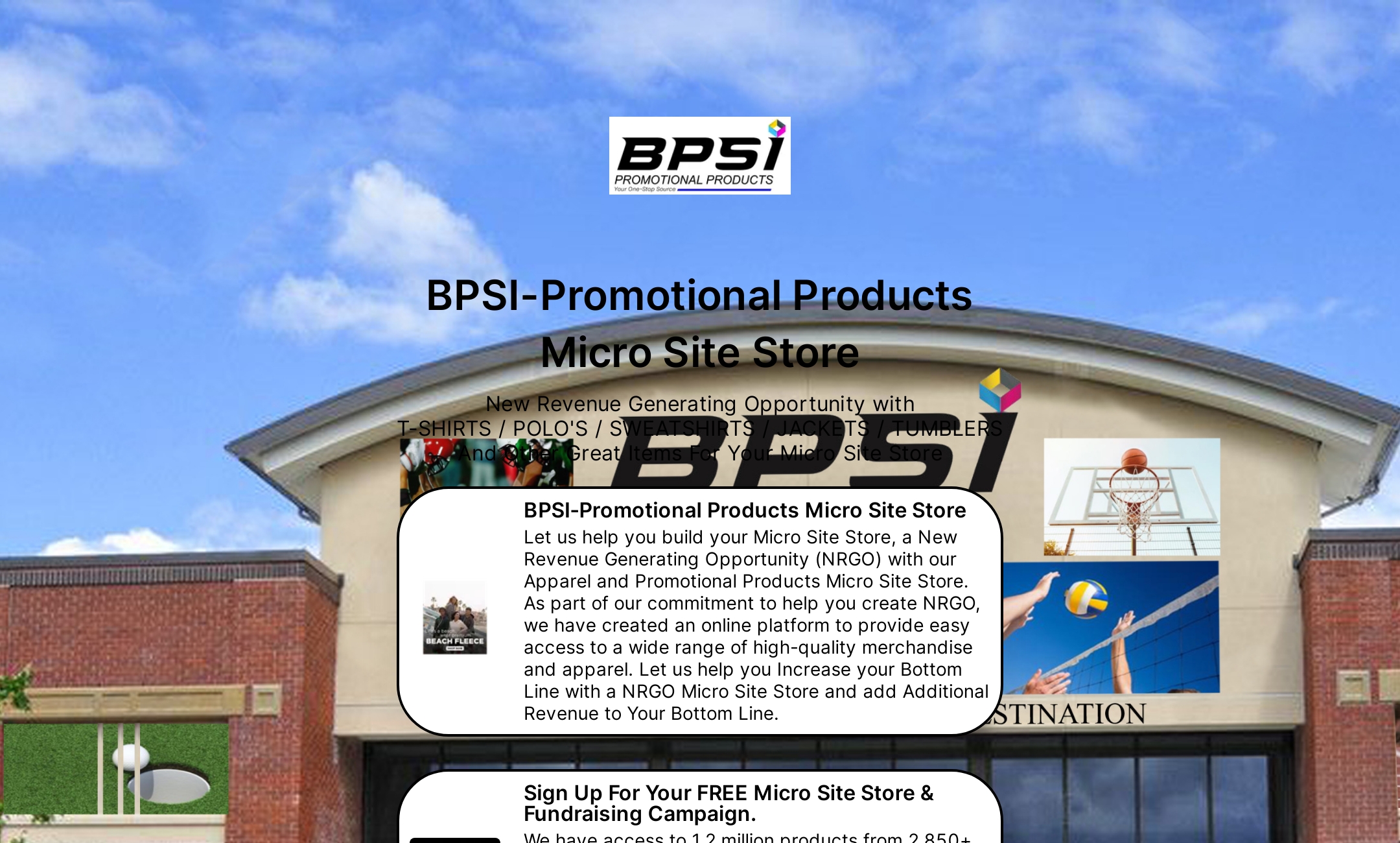 BPSI-Promotional Products Micro Site Store's Flowpage
