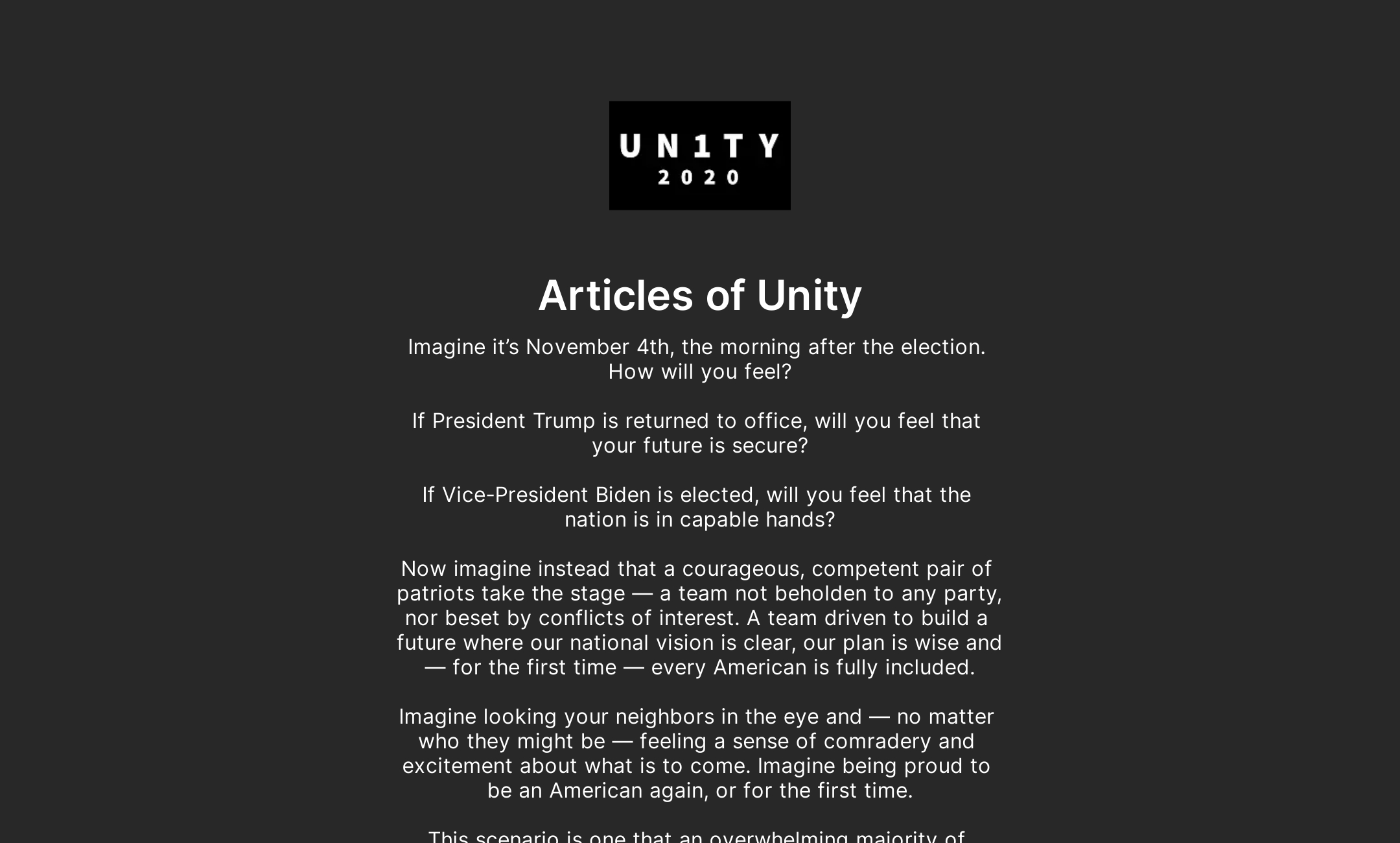 Articles of Unity's Flowpage