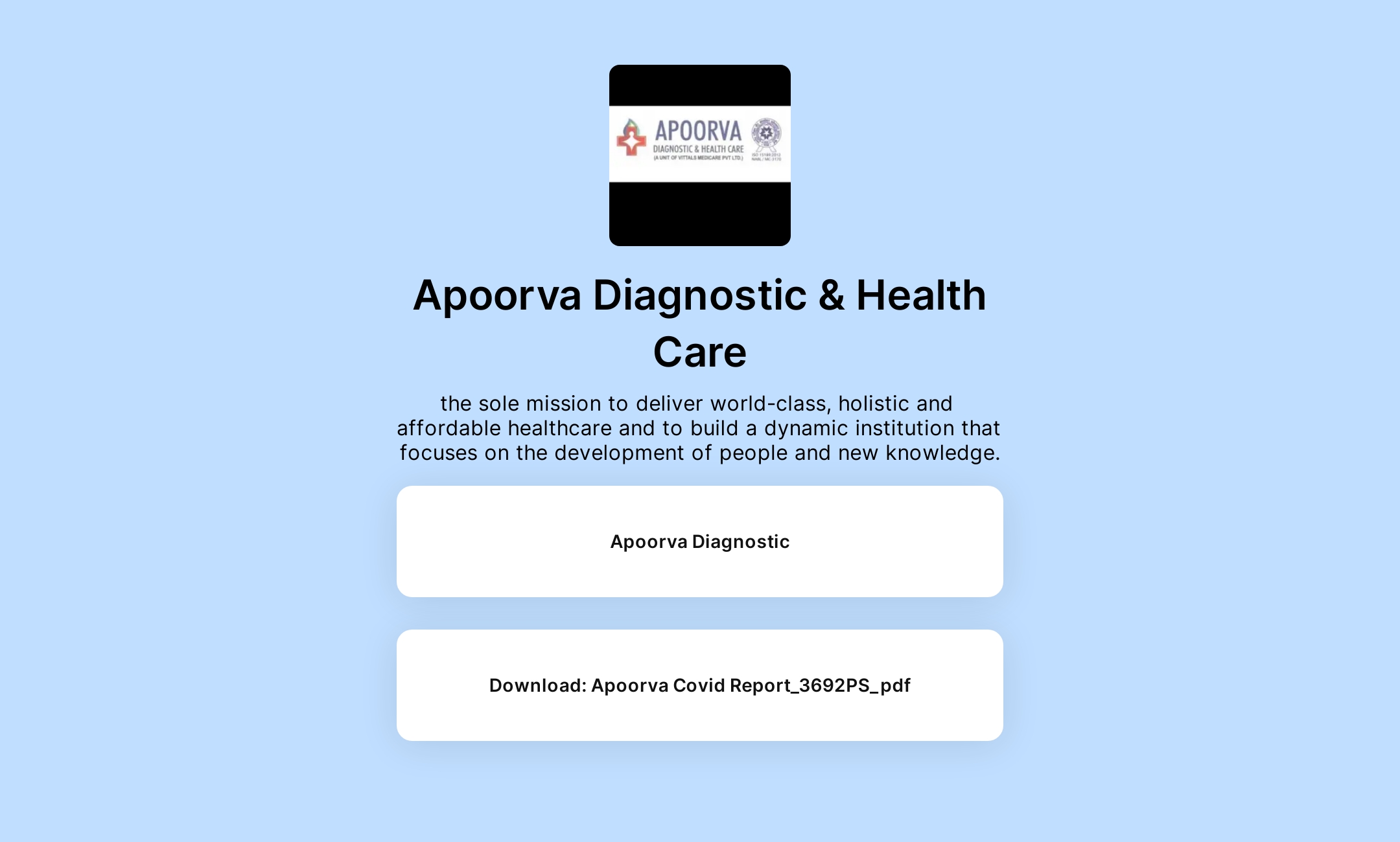 Apoorva Diagnostic & Health Care's Flowpage
