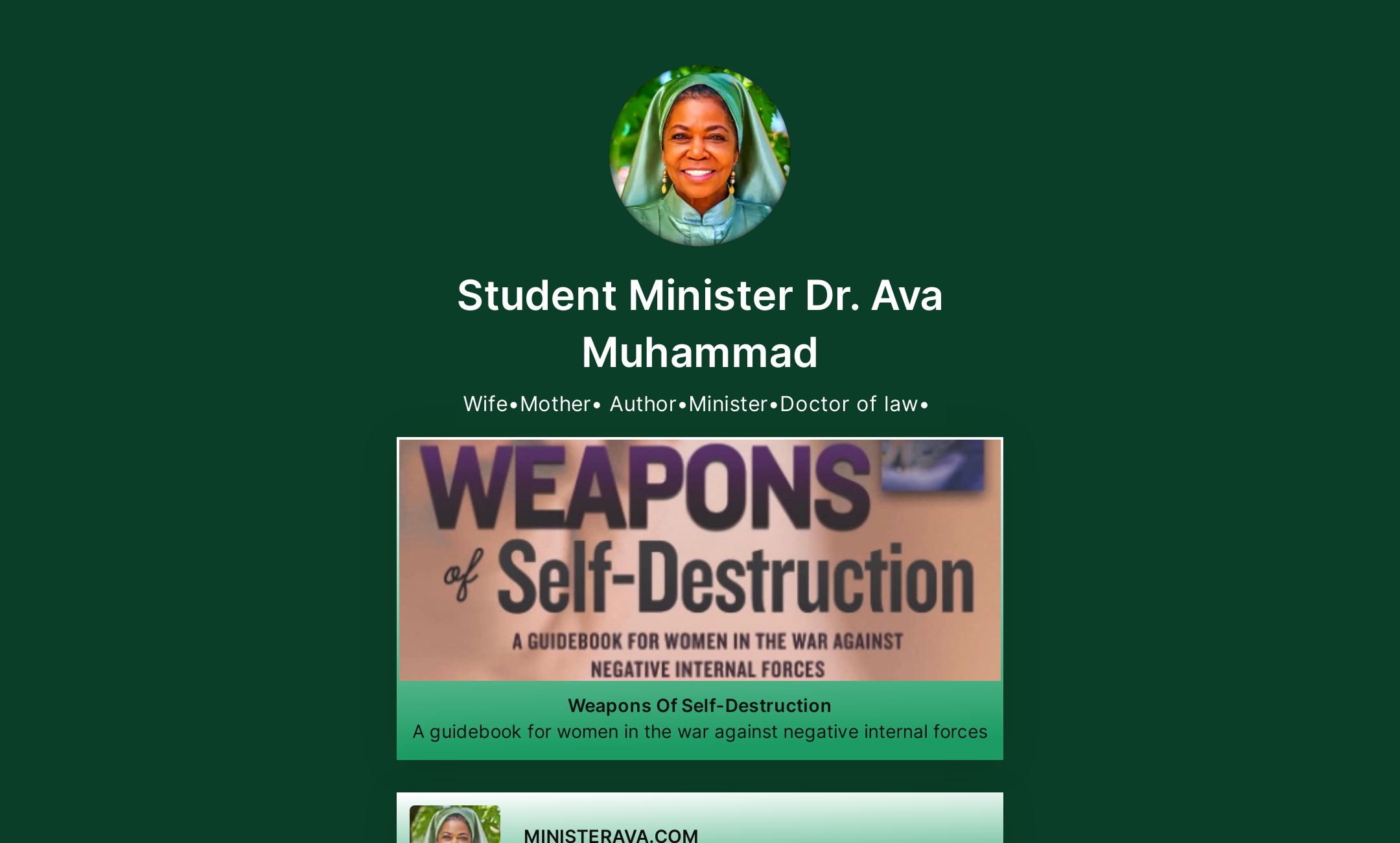 Student Minister Dr. Ava Muhammad 's Flowpage