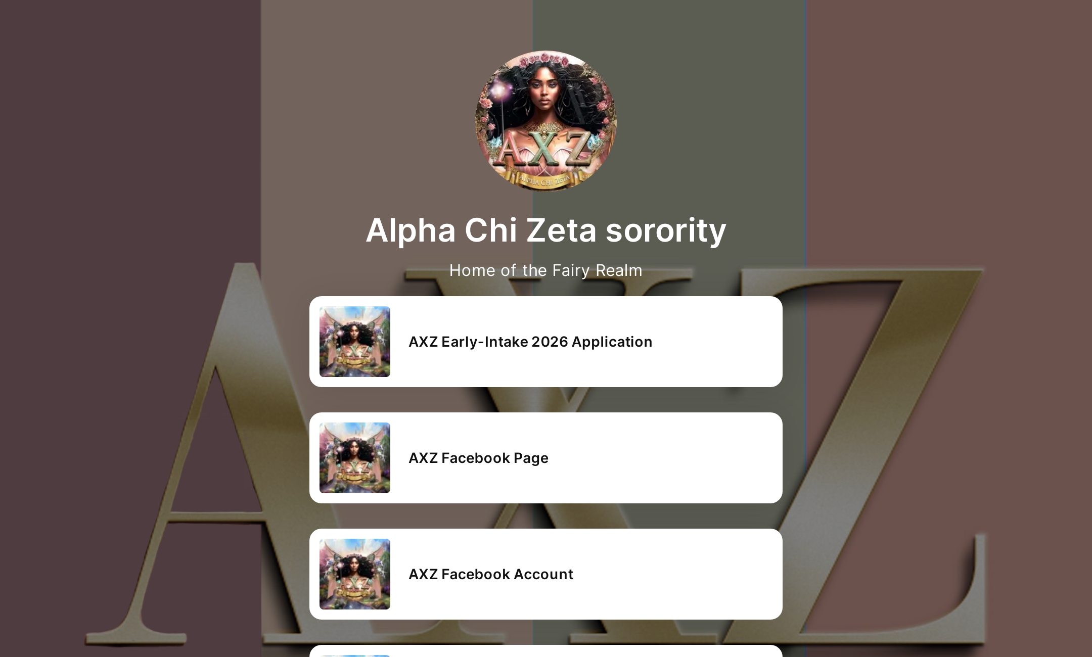 Alpha Chi Zeta sorority's Flowpage