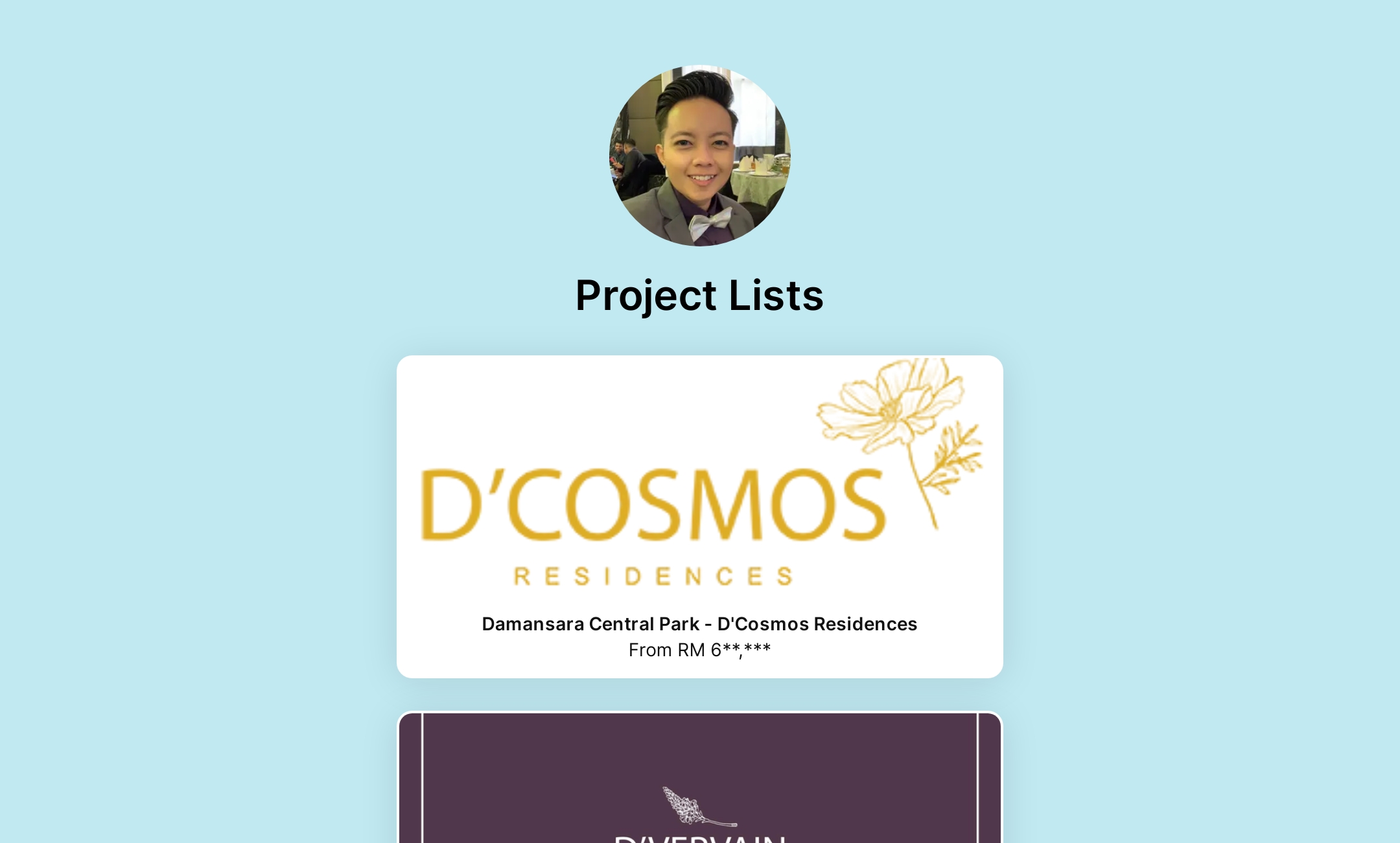 Project Lists' Flowpage