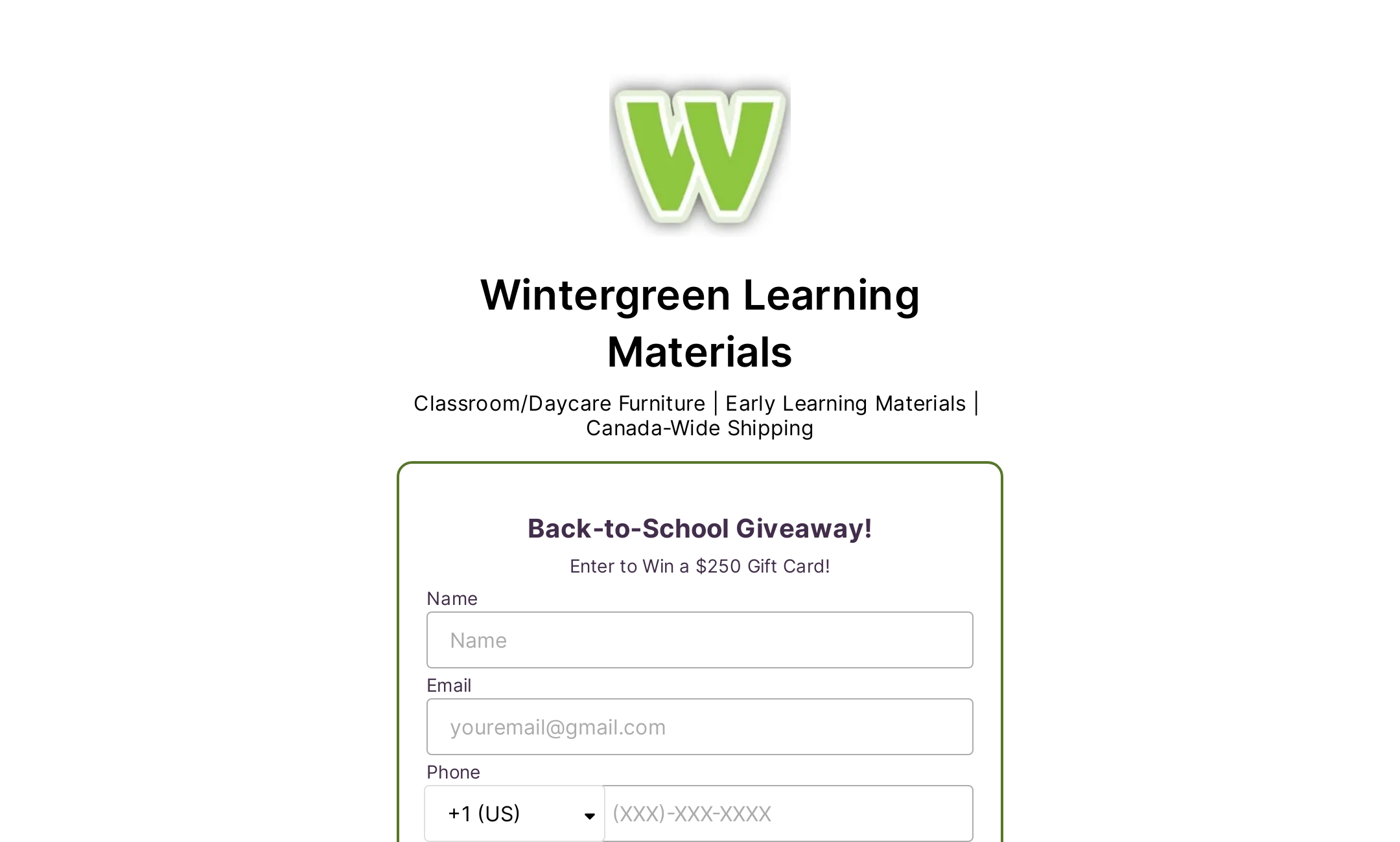 Wintergreen Learning Materials' Flowpage