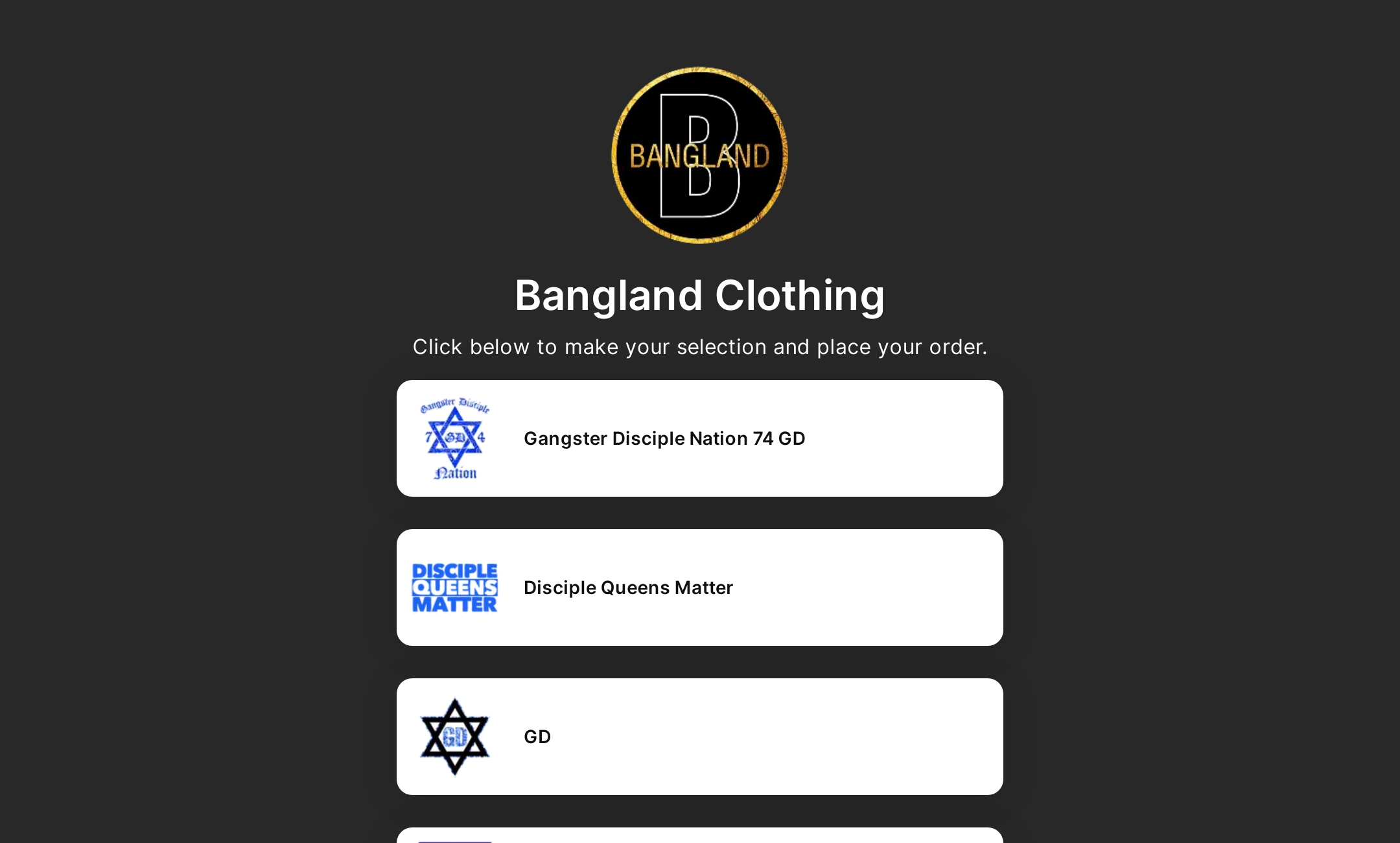 Bangland Clothing's Flowpage