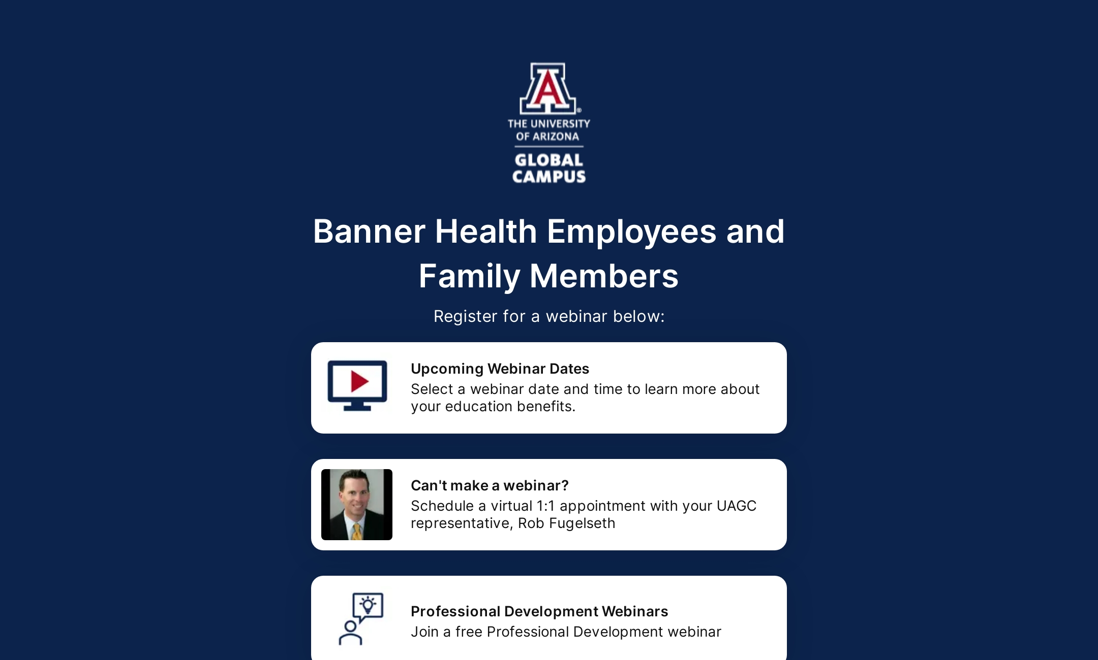 Banner Health Employees and Family Members' Flowpage