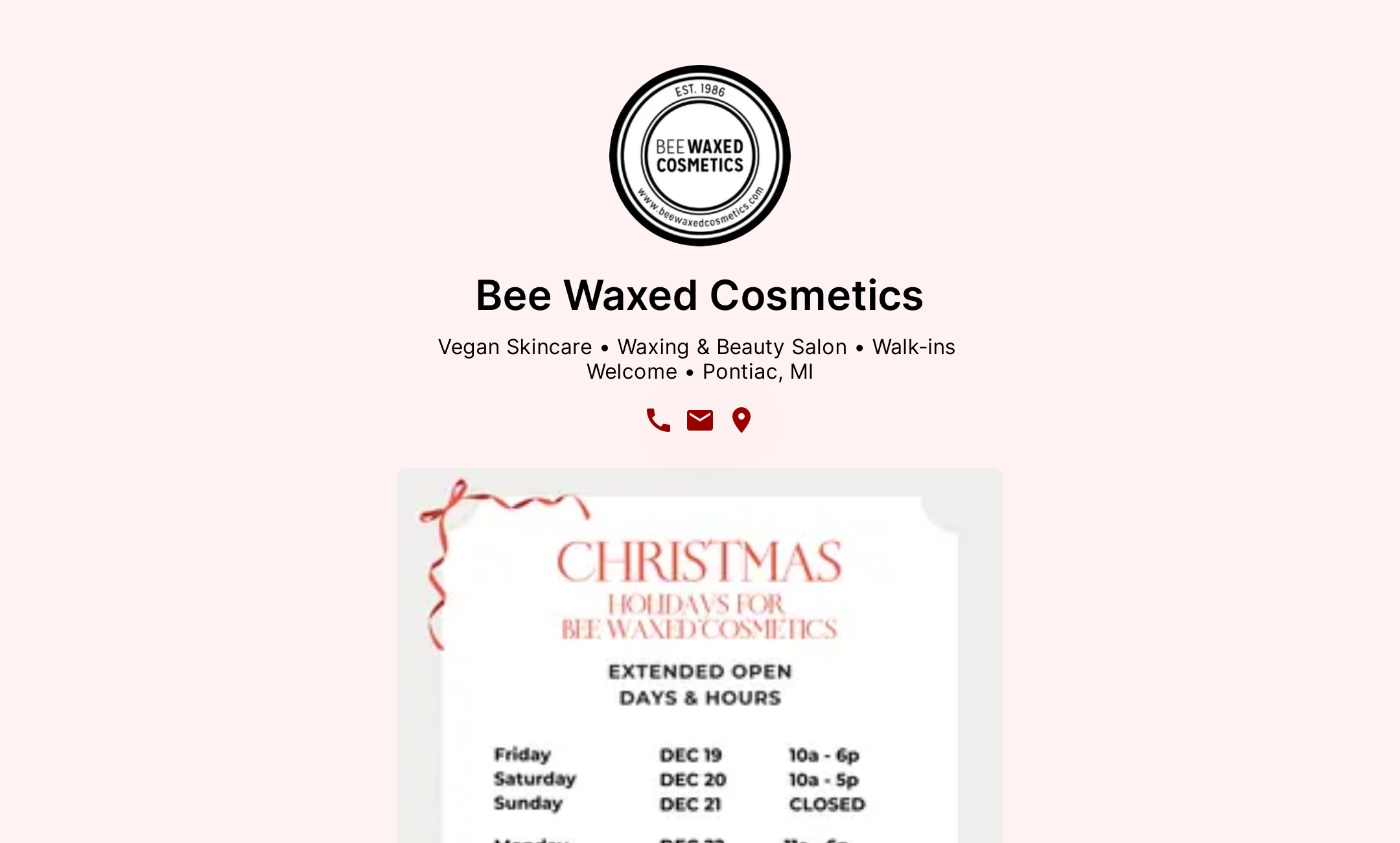 Bee Waxed Cosmetics' Flowpage