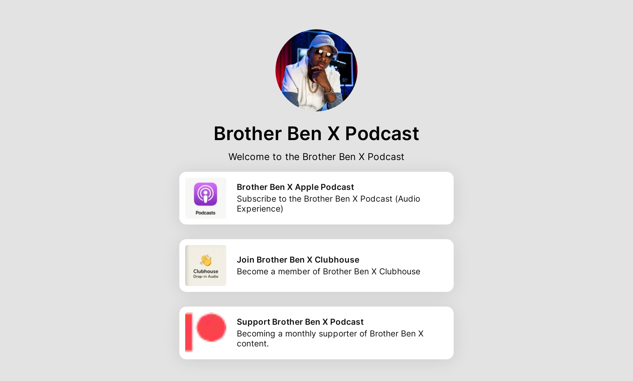 Brother Ben X Podcast's Flowpage