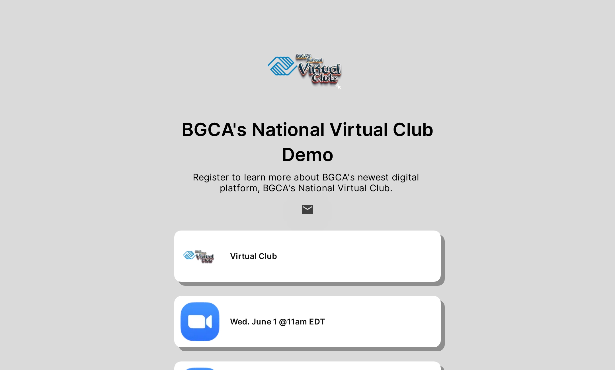 BGCA's National Virtual Club Demo's Flowpage