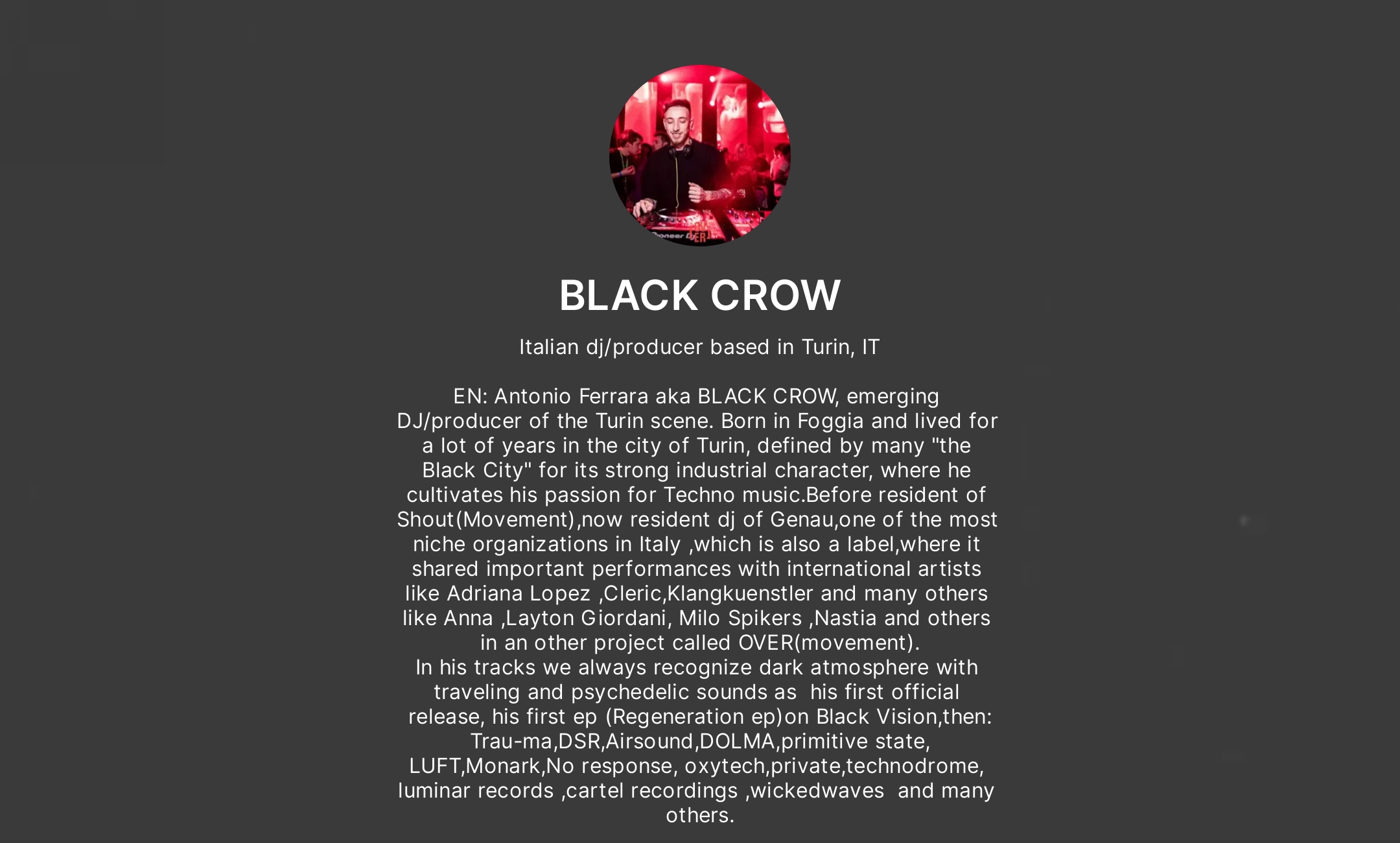 BLACK CROW's Flowpage