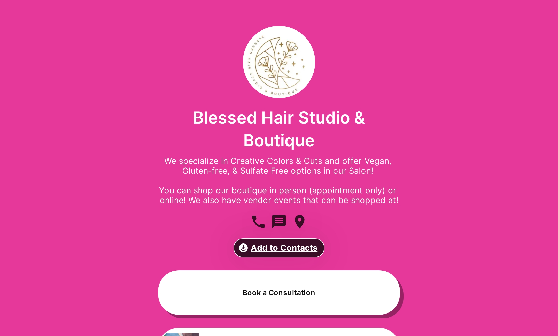 Blessed Hair Studio & Boutique's Flowpage