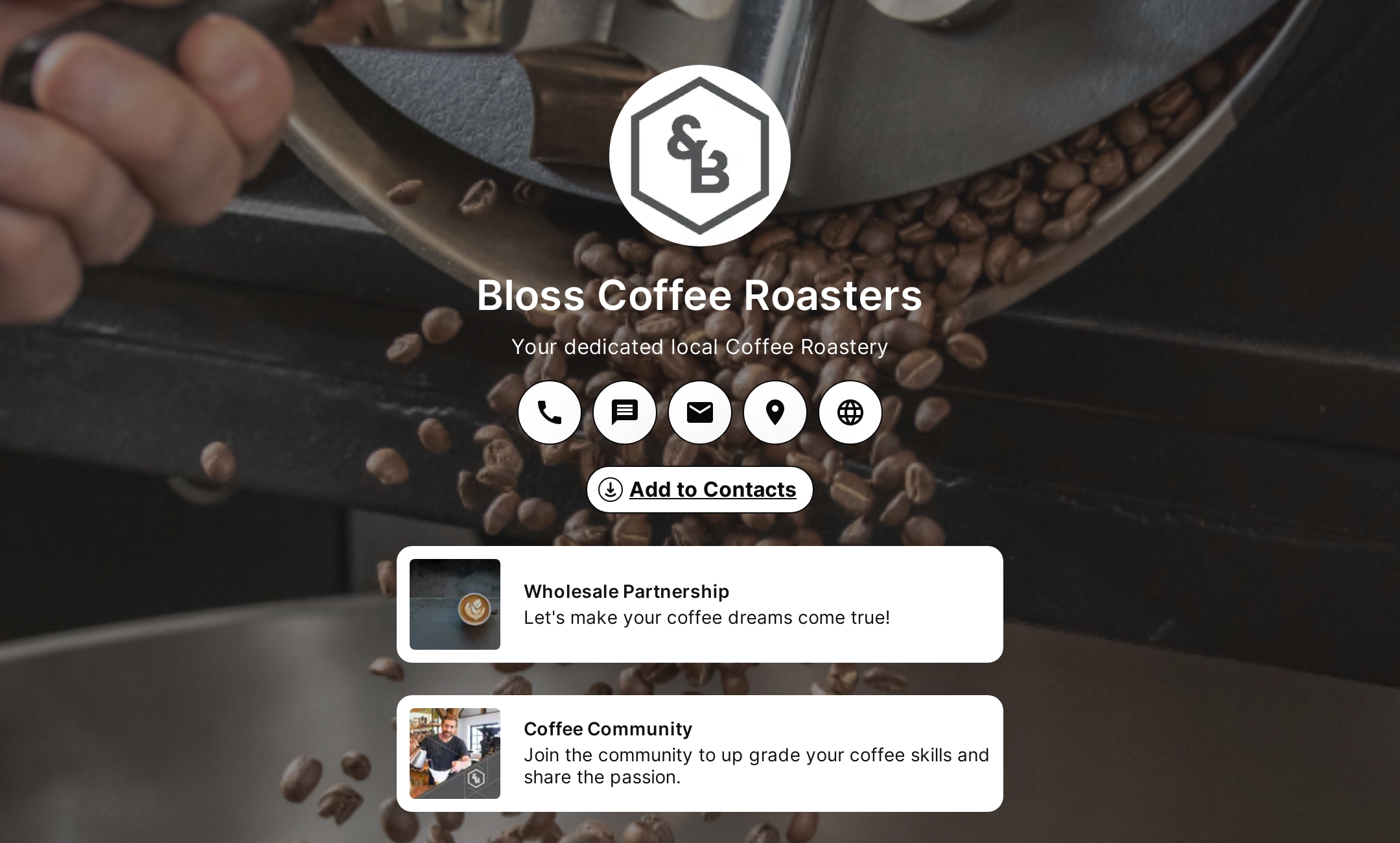 Bloss Coffee Roasters' Flowpage