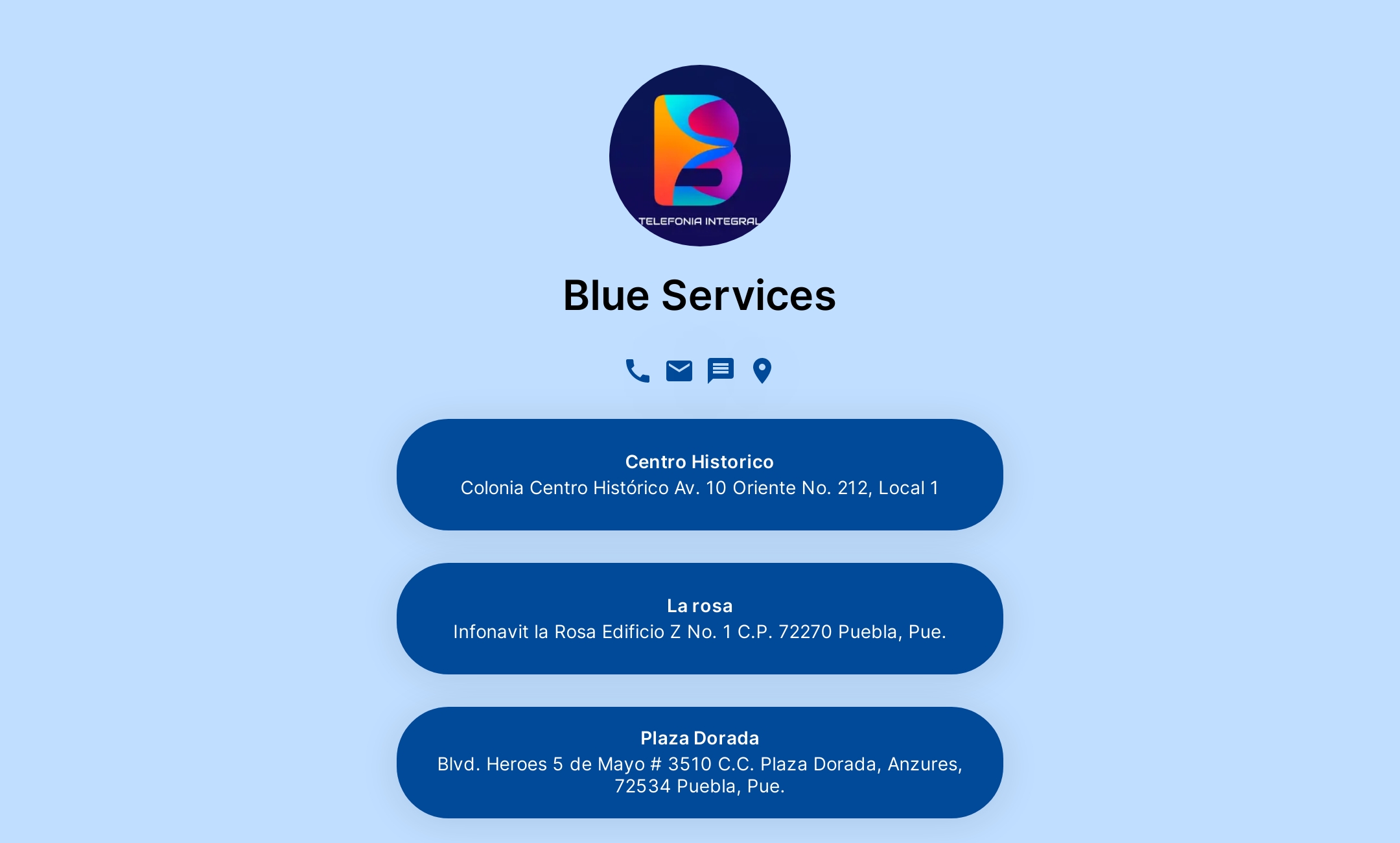 Blue Services' Flowpage