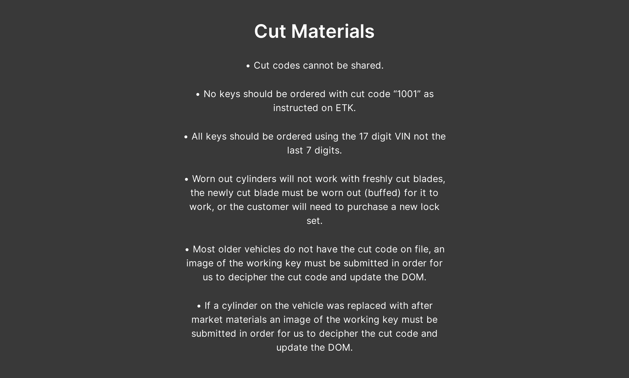 Cut Materials' Flowpage