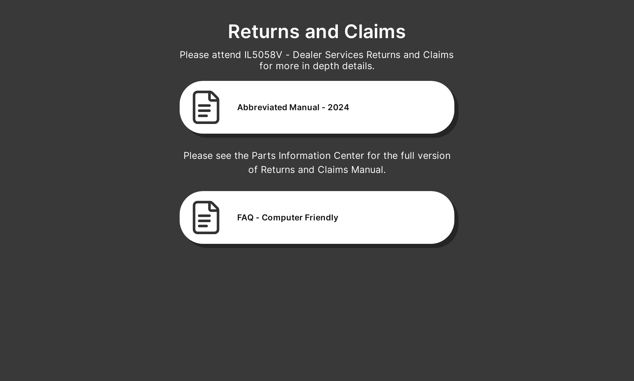 Returns and Claims' Flowpage