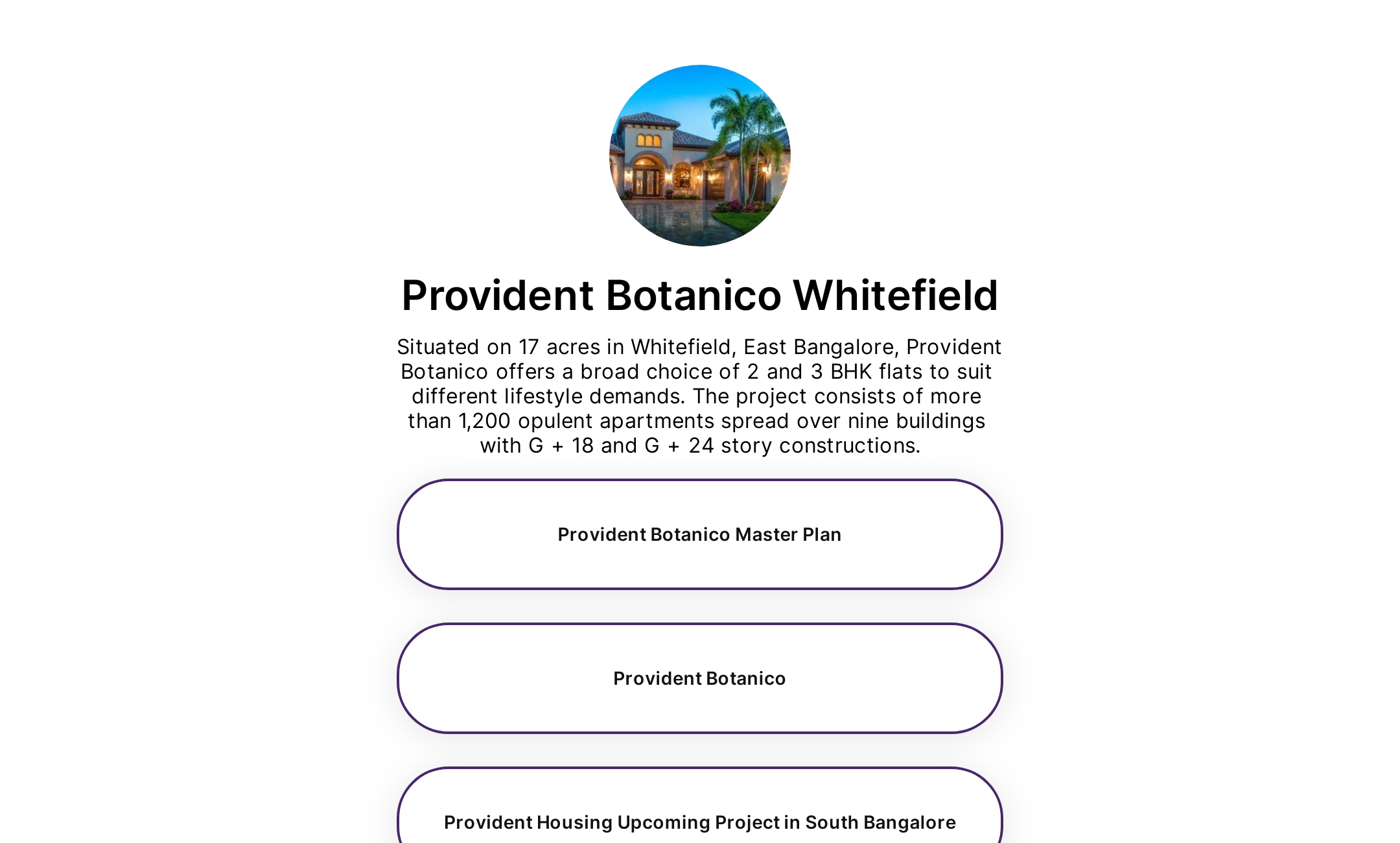 Provident Botanico Whitefield's Flowpage