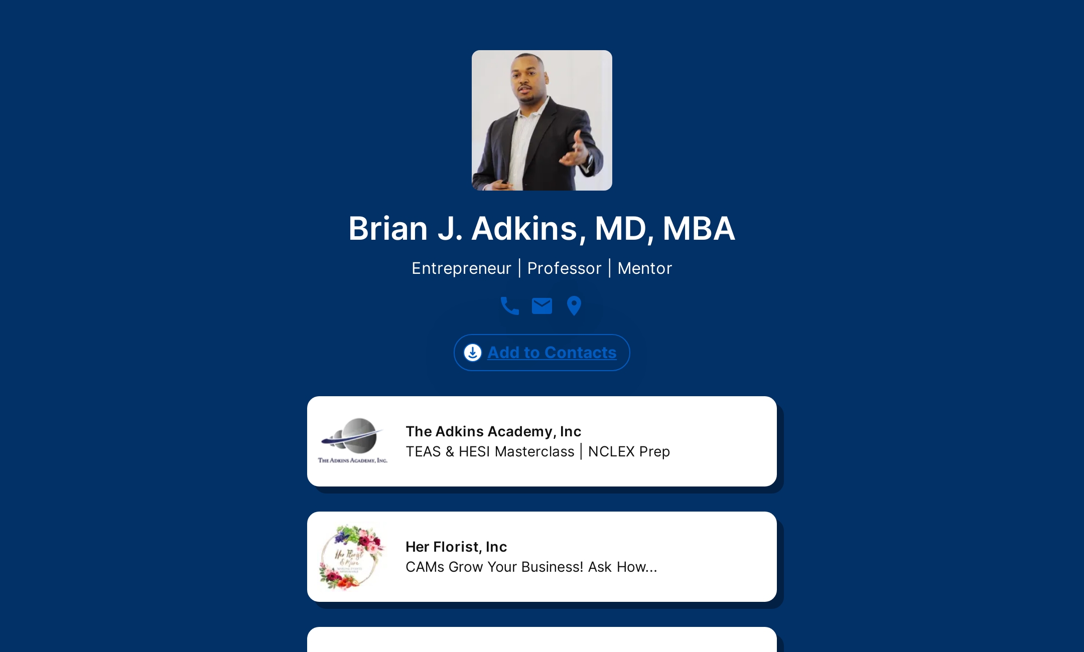 Brian J. Adkins, MD, MBA's Flowpage