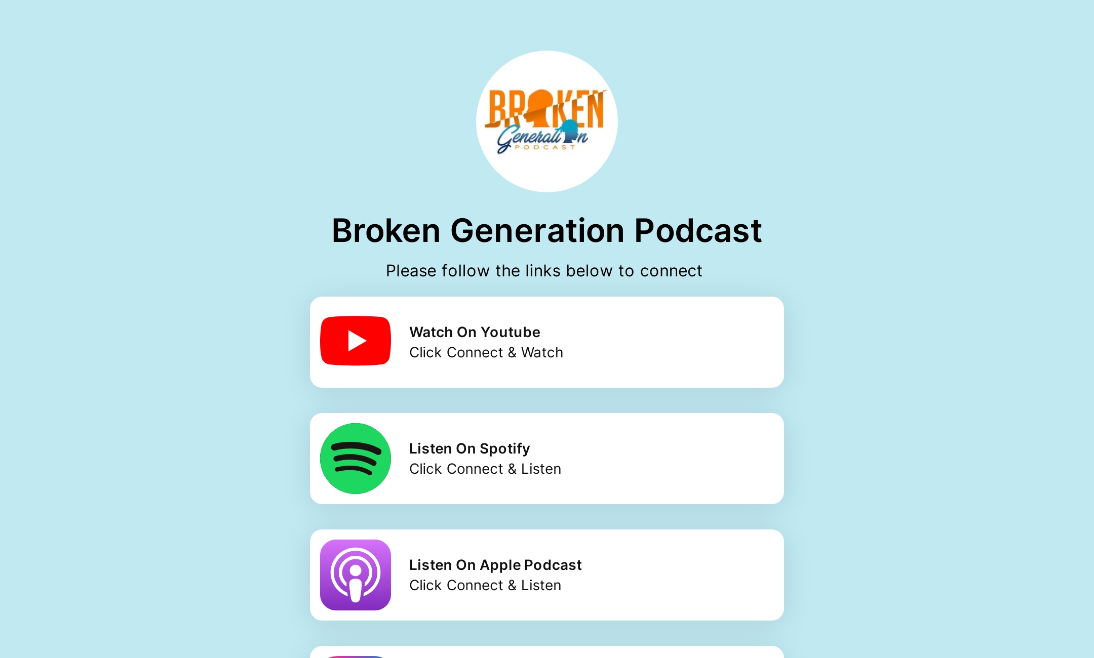 Broken Generation Podcast 's Flowpage