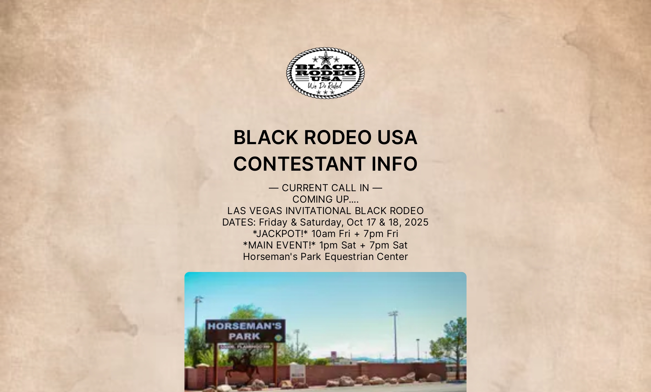 BLACK RODEO USA CONTESTANT INFO's Flowpage