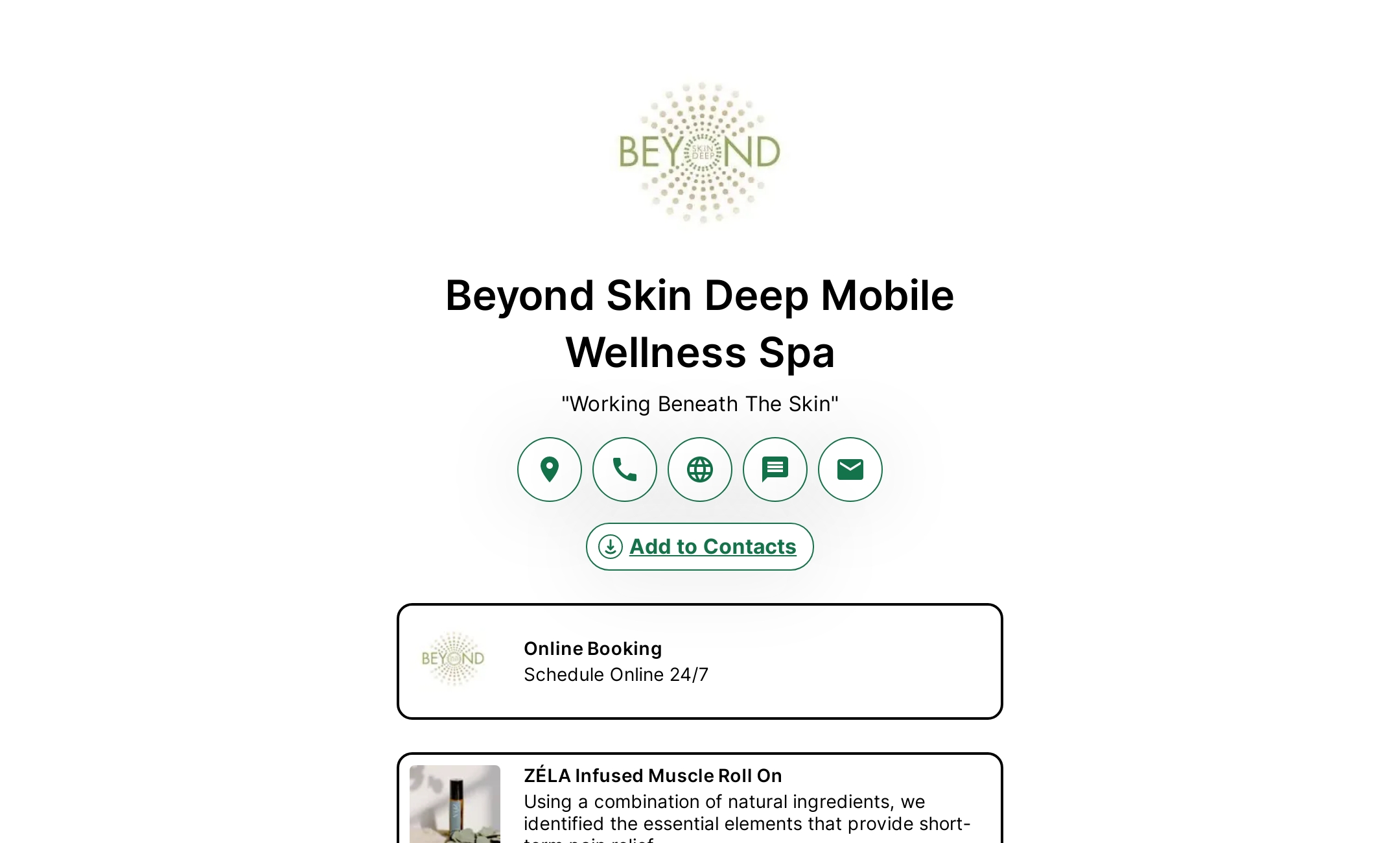 Beyond Skin Deep Mobile Wellness Spa's Flowpage