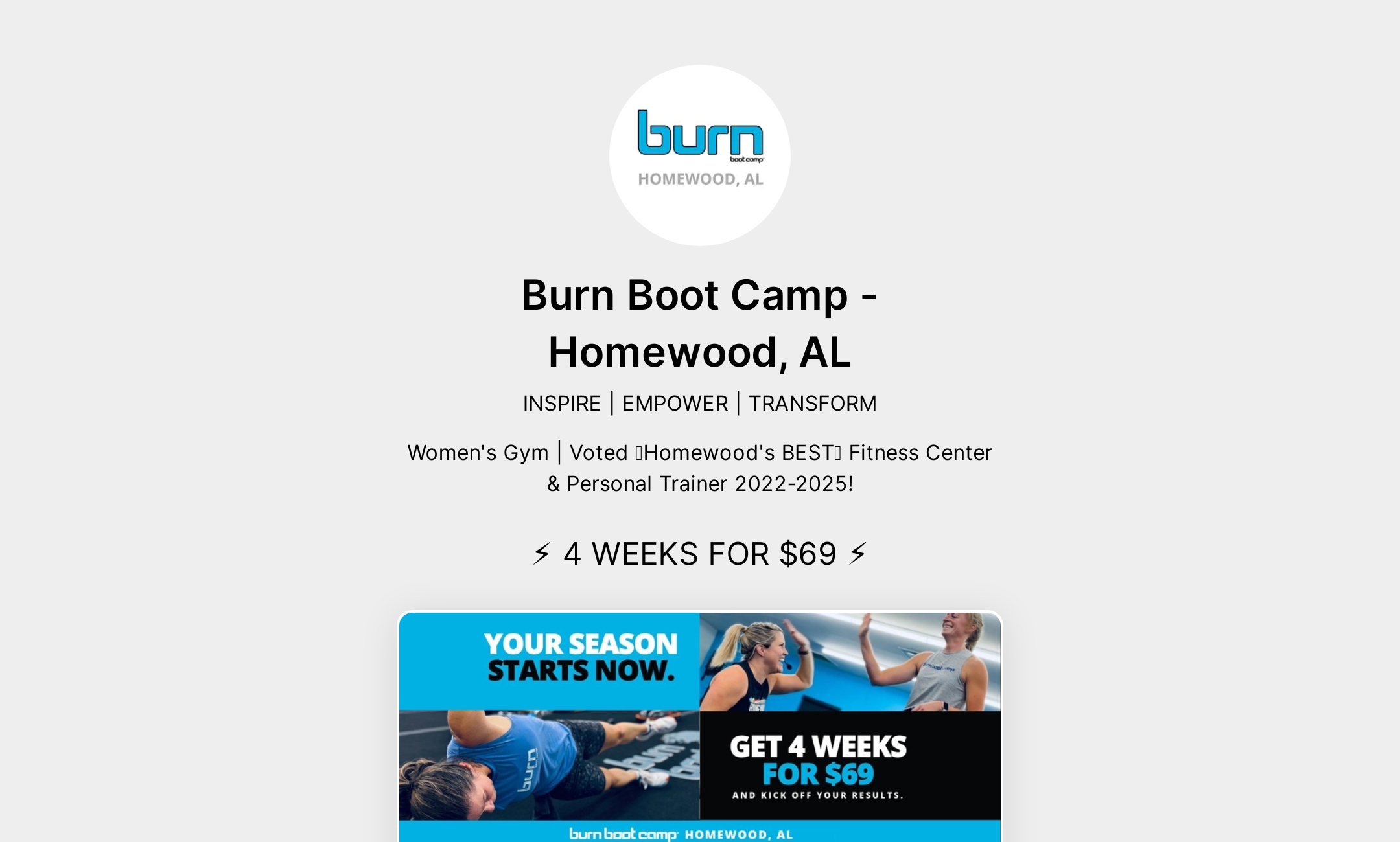 Burn Boot Camp - Homewood, AL's Flowpage