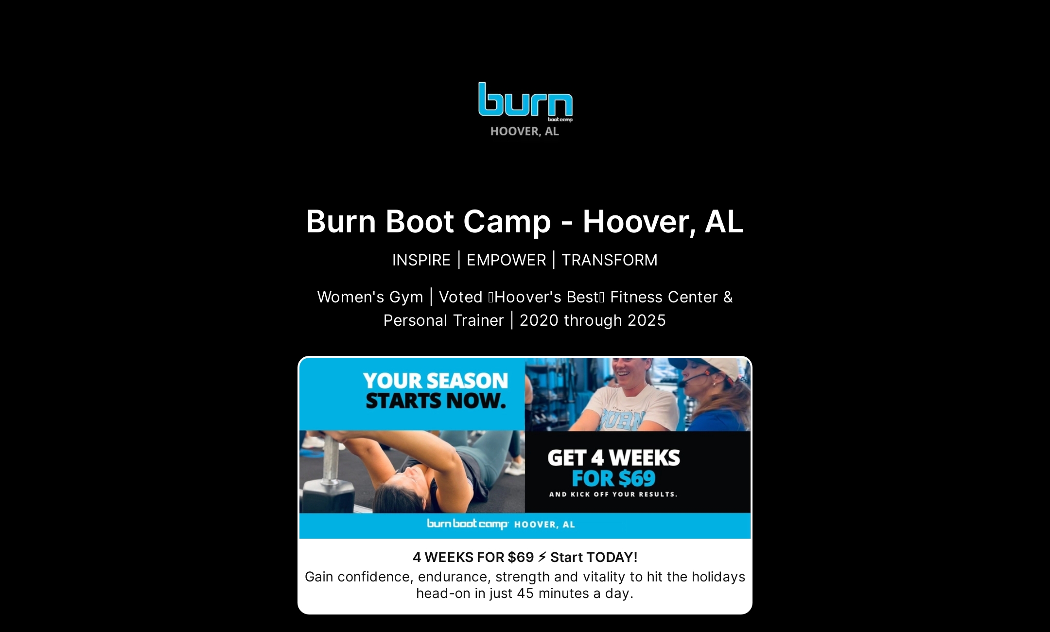 Burn Boot Camp - Hoover, AL's Flowpage