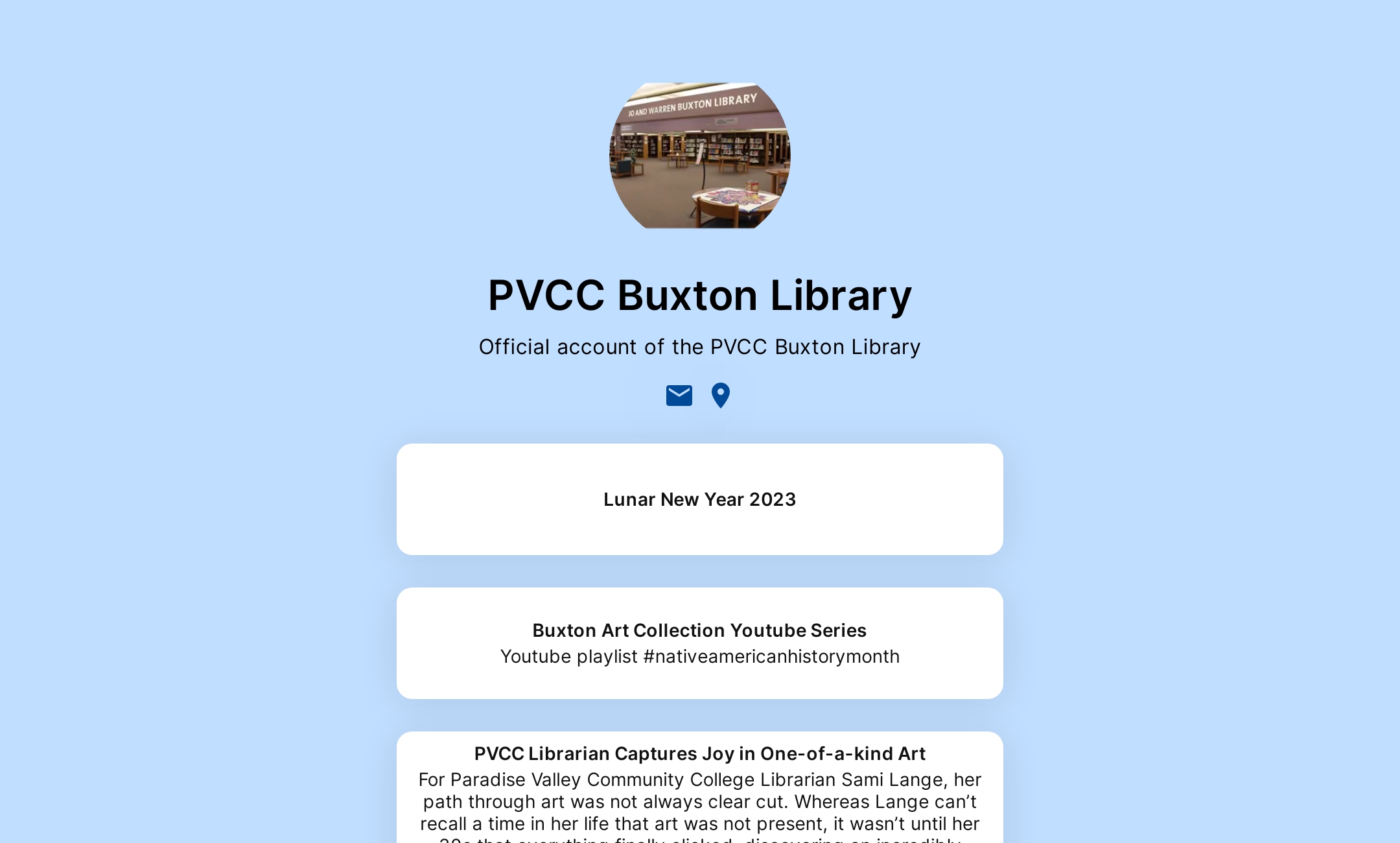 PVCC Buxton Library's Flowpage