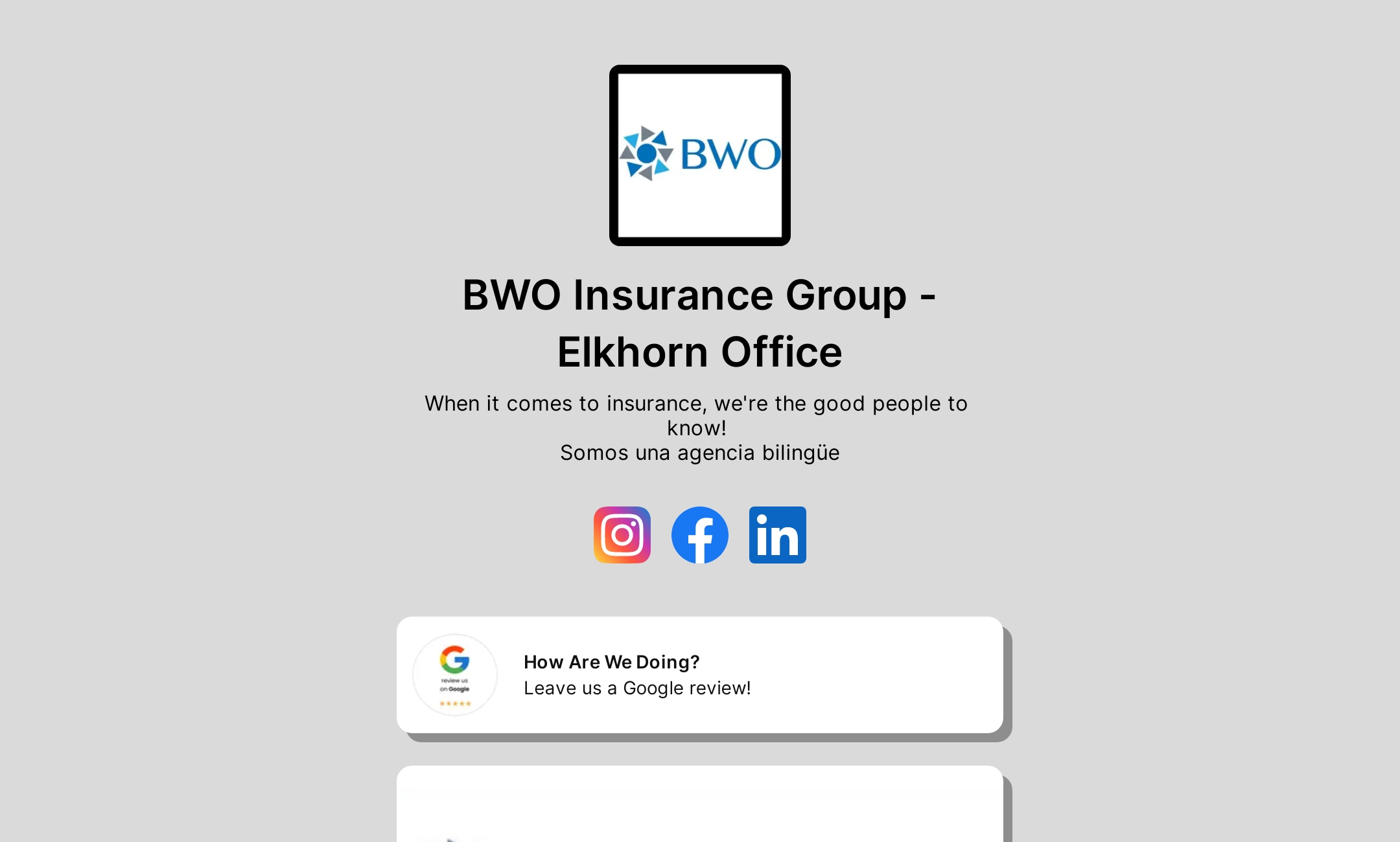 BWO Insurance Group - Elkhorn Office's Flowpage