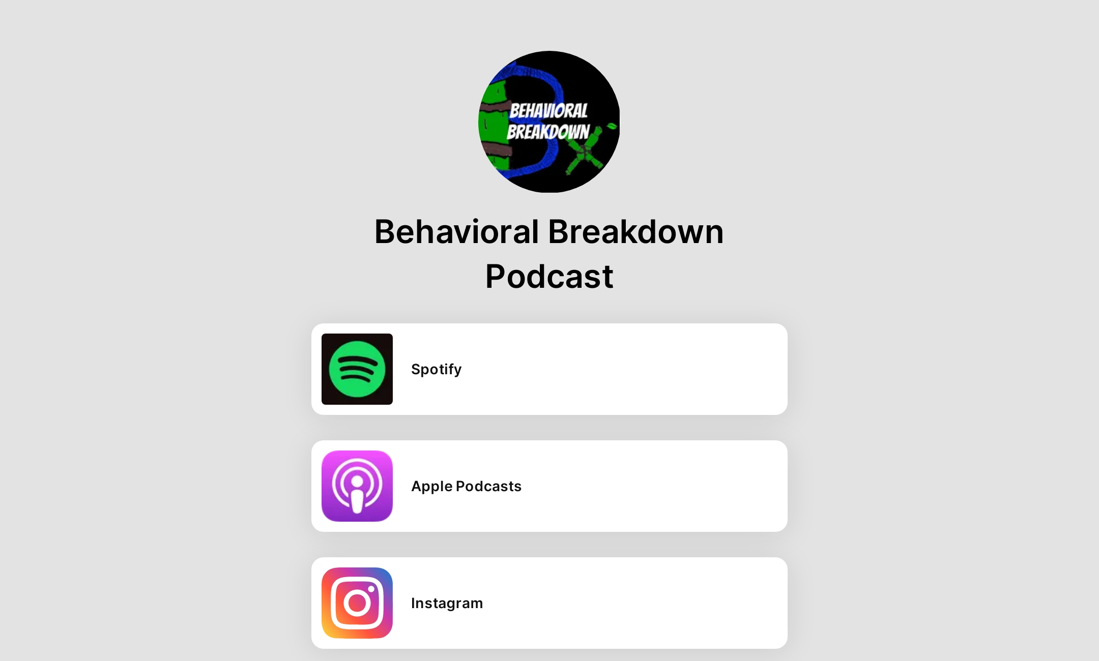 Behavioral Breakdown Podcast's Flowpage