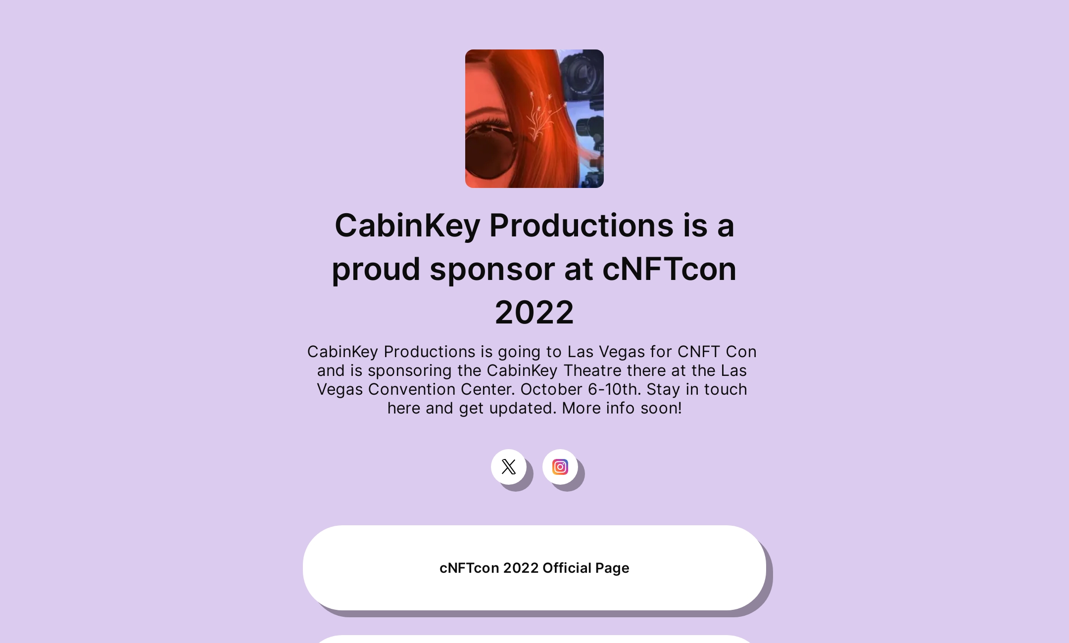 CabinKey Productions is a proud sponsor at cNFTcon 2022's Flowpage