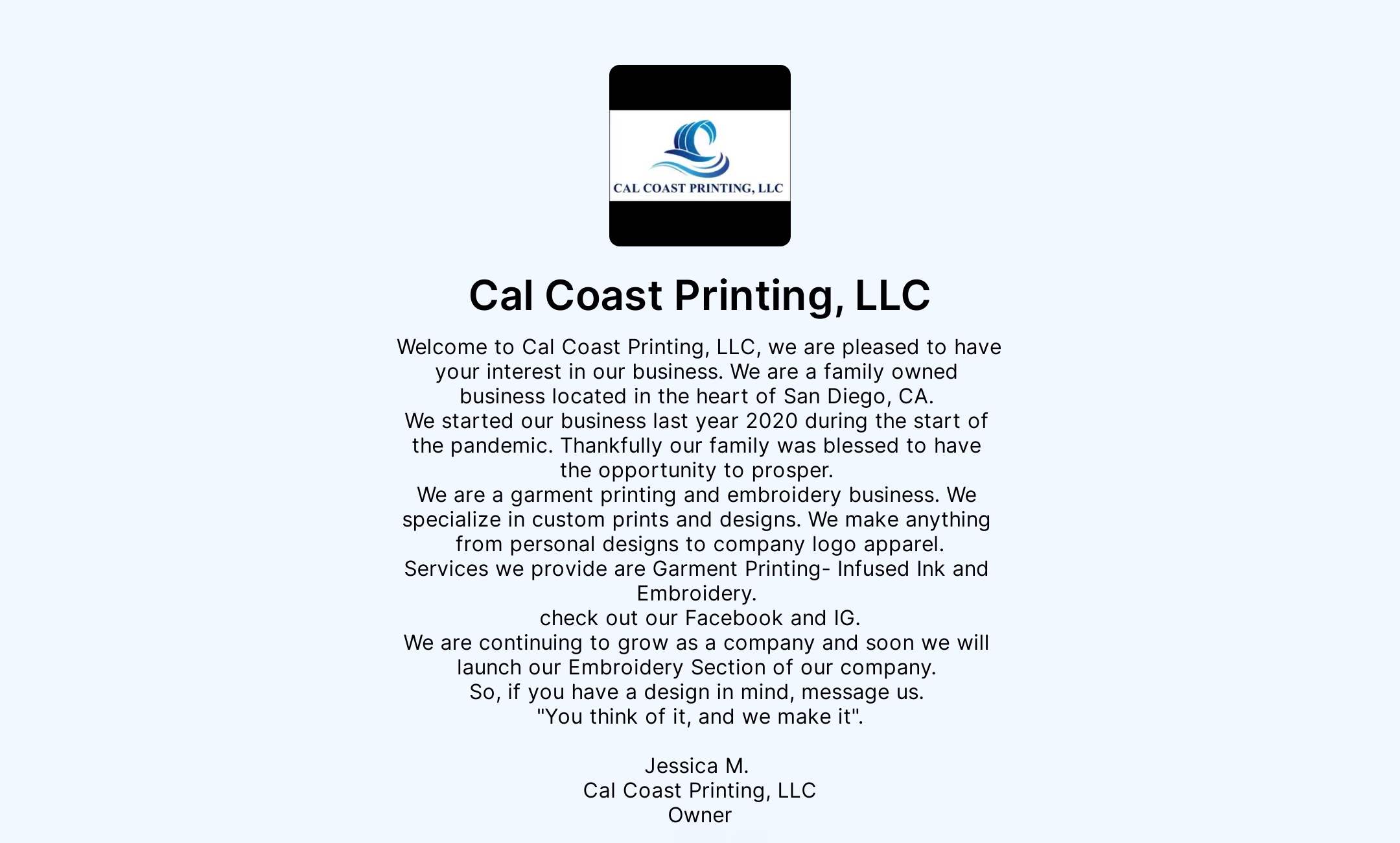 Cal Coast Printing, LLC's Flowpage