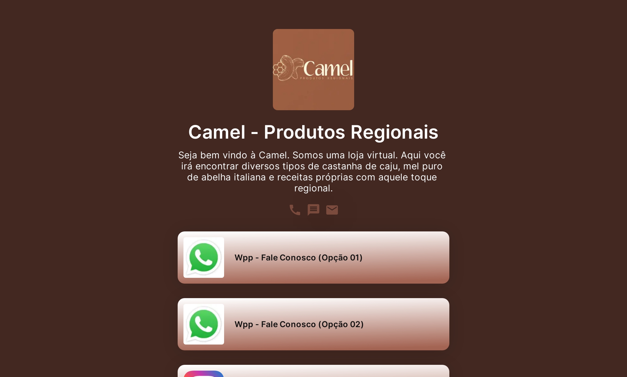 Camel - Produtos Regionais' Flowpage