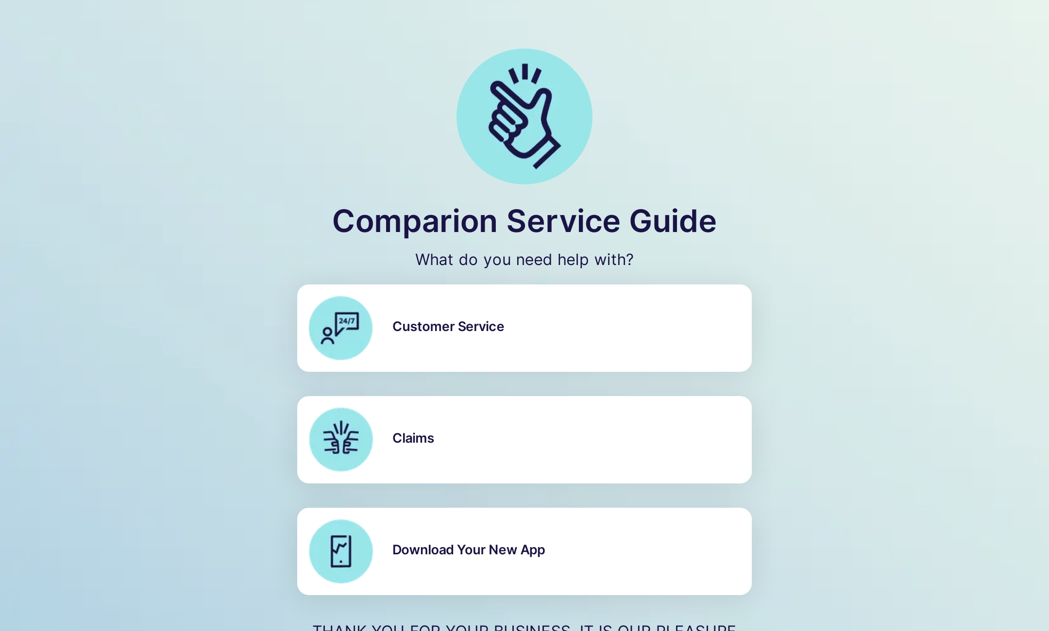 Comparion Service Guide's Flowpage