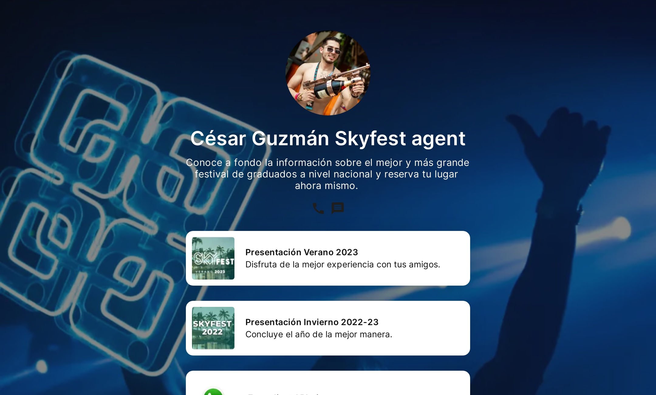 César Guzmán Skyfest agent's Flowpage