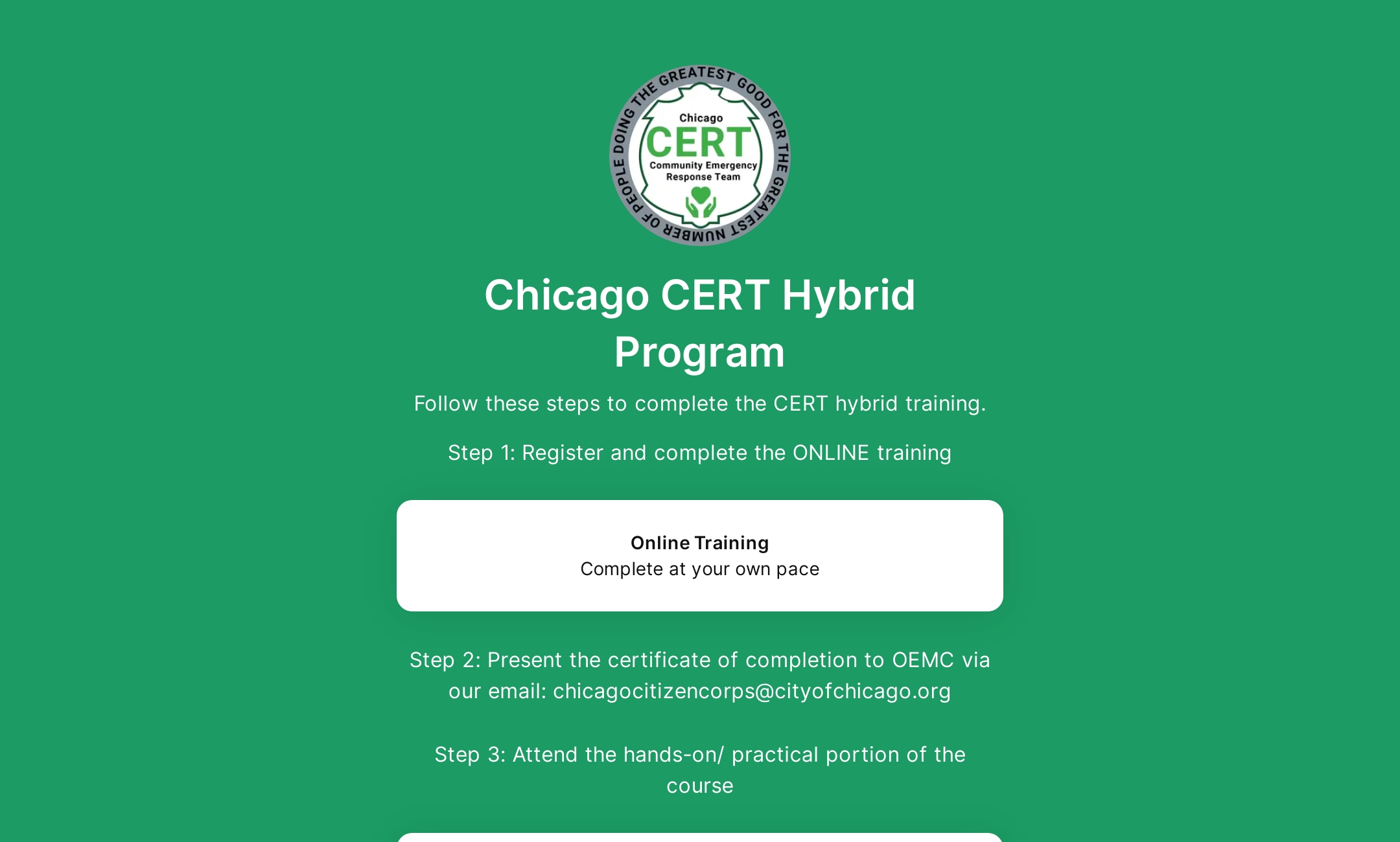 Chicago CERT Hybrid Program's Flowpage