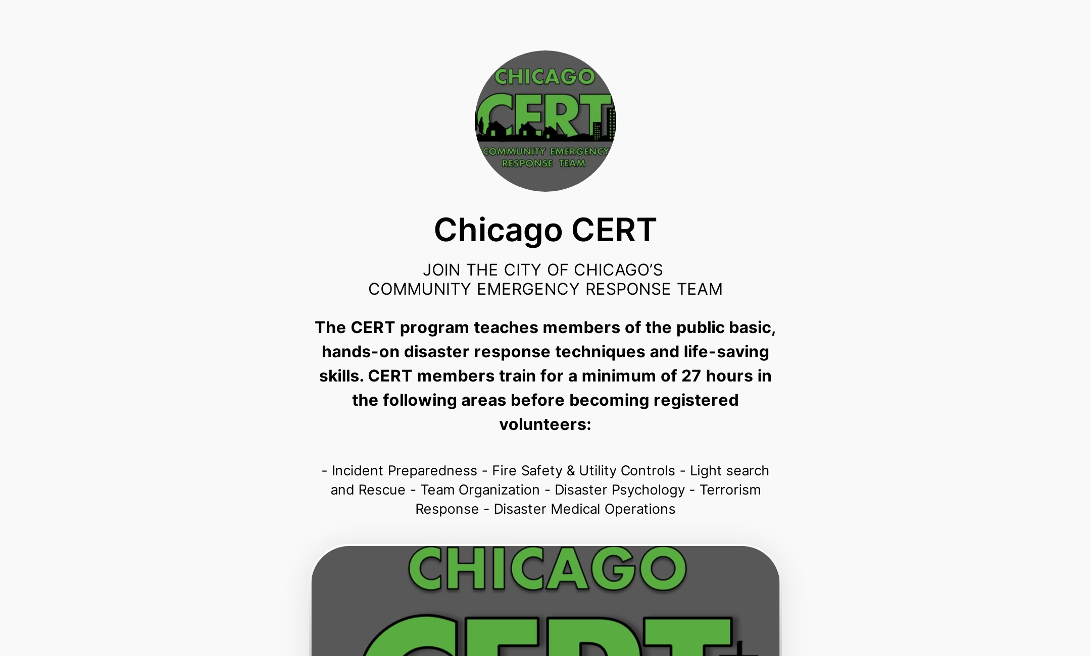 Chicago CERT's Flowpage