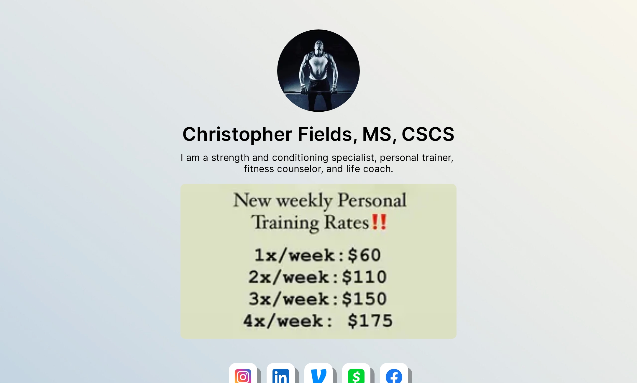 Christopher Fields, MS, CSCS 's Flowpage