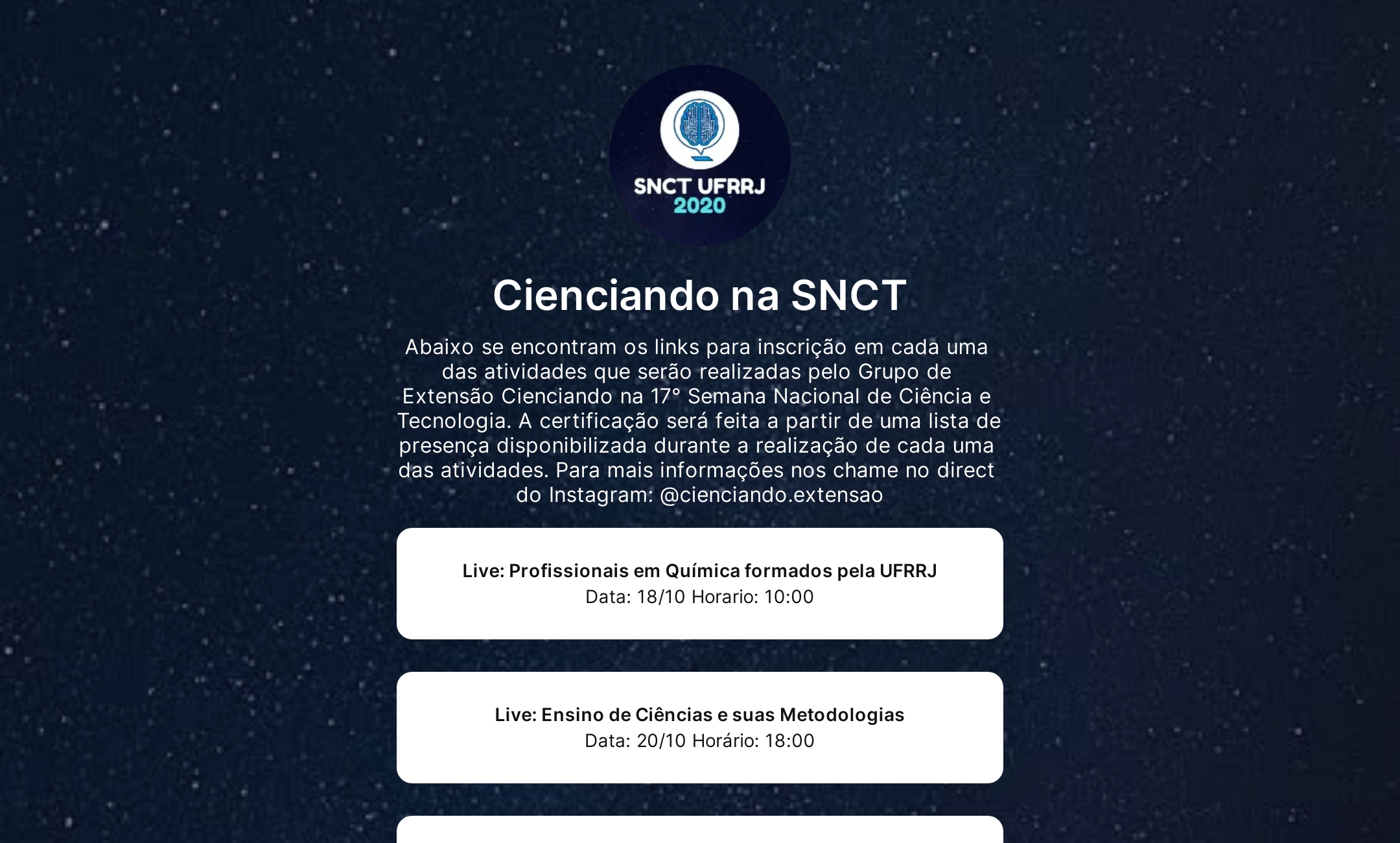 Cienciando na SNCT's Flowpage