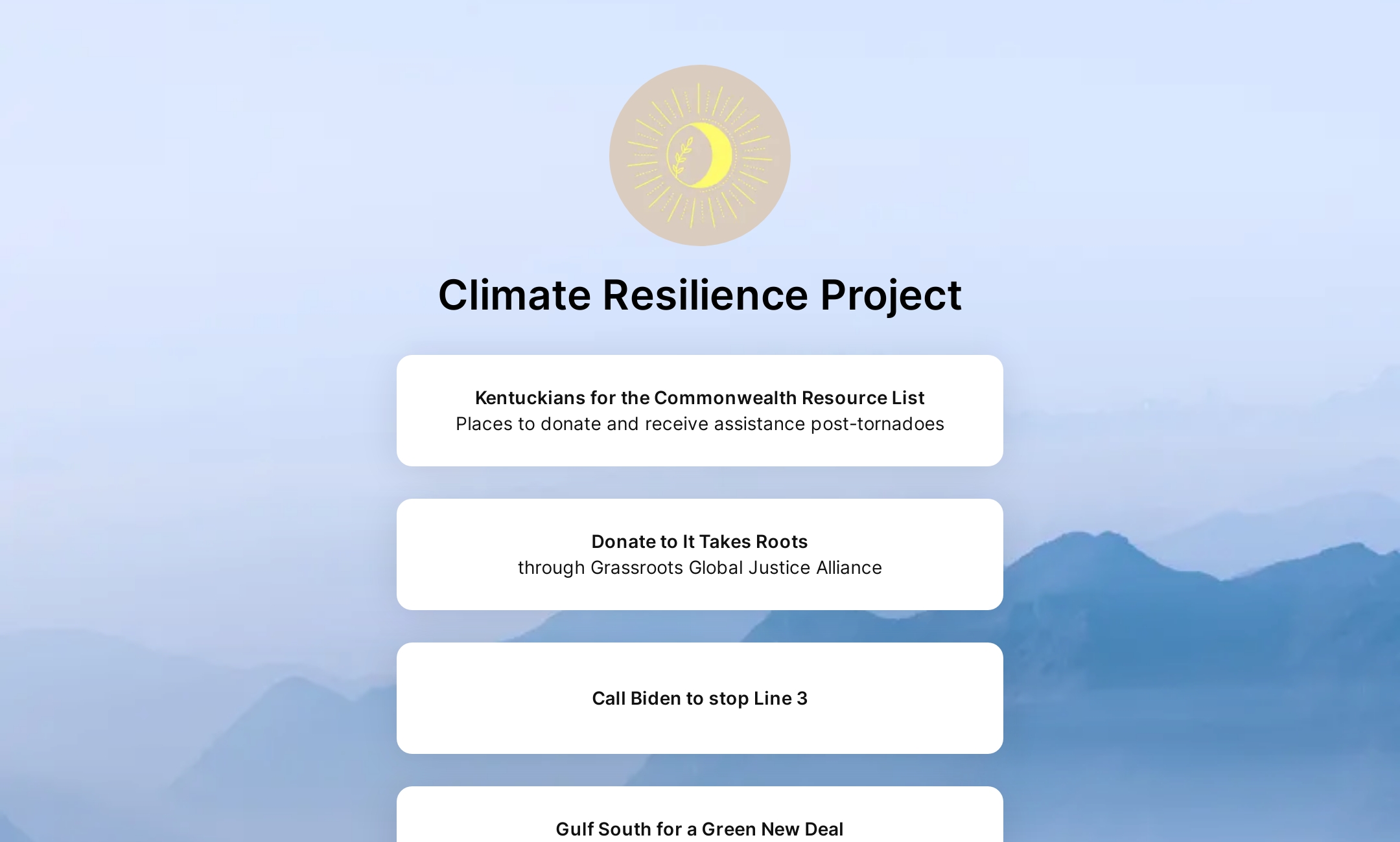 Climate Resilience Project's Flowpage