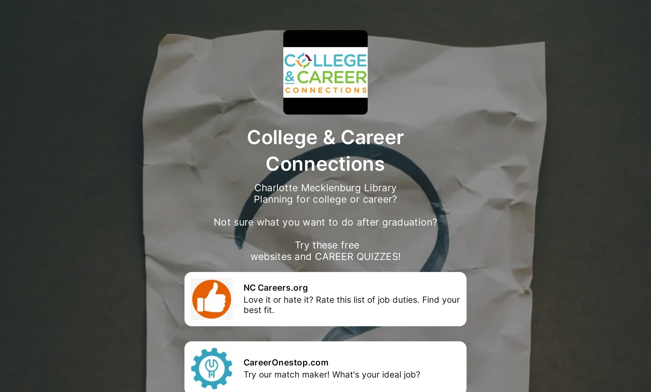 College & Career Connections' Flowpage