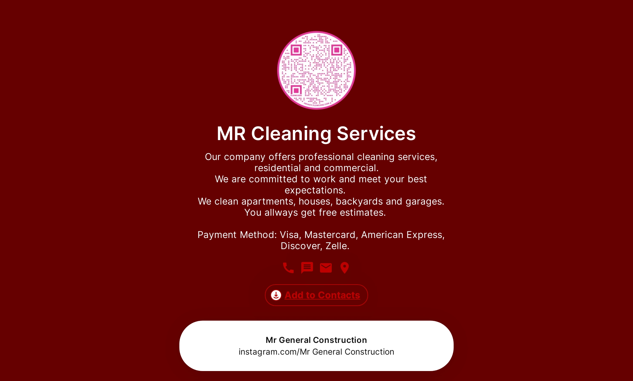 MR Cleaning Services' Flowpage