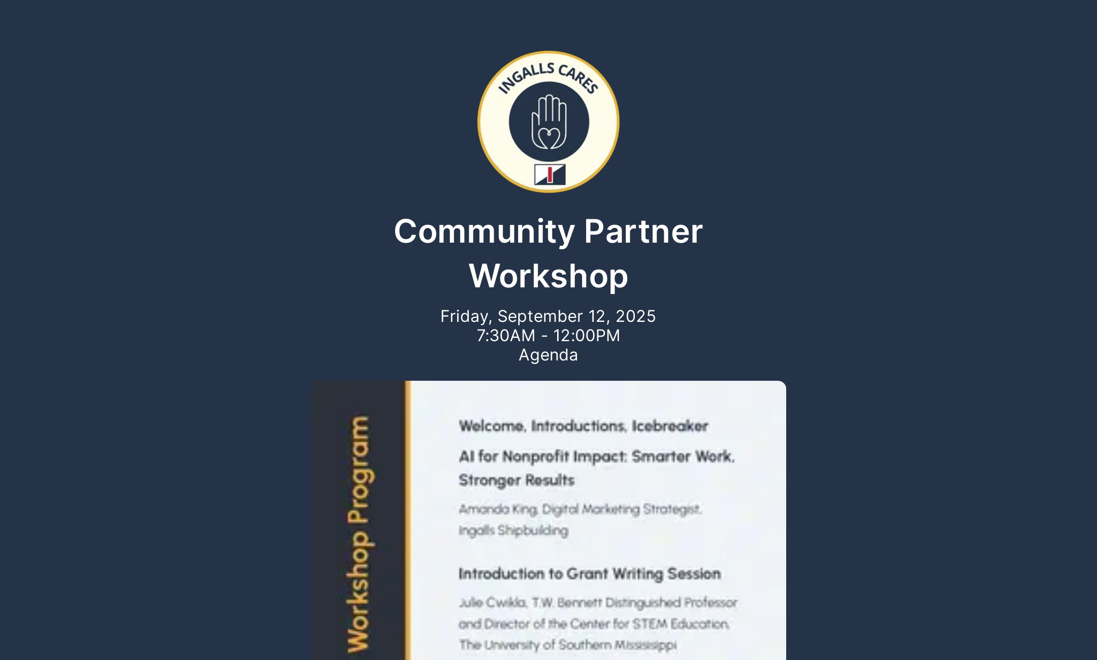Community Partner Workshop's Flowpage